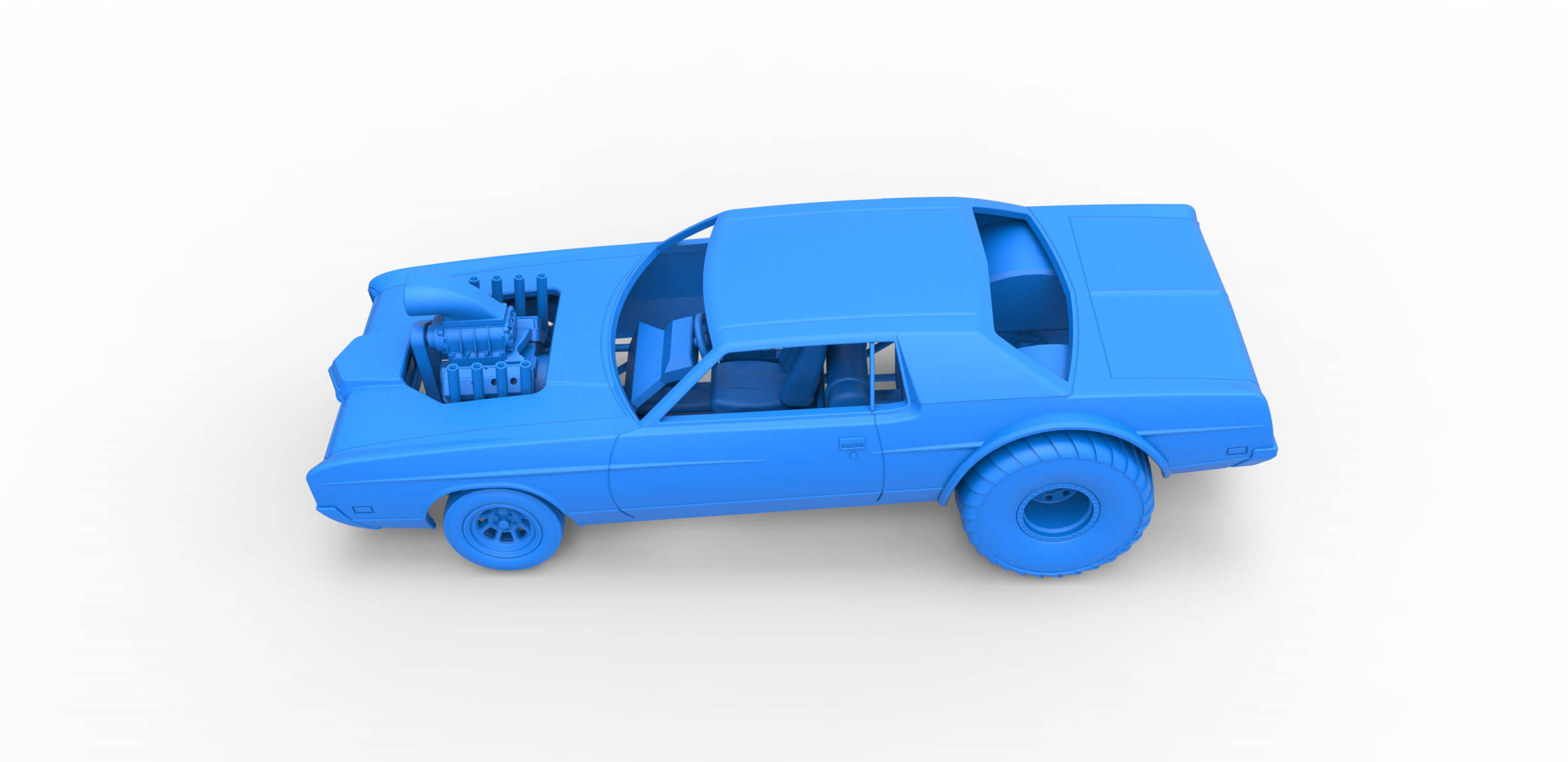 Pulling Truck 2WD With Car Shell 1:25 - 3D Model by TechItemsRock