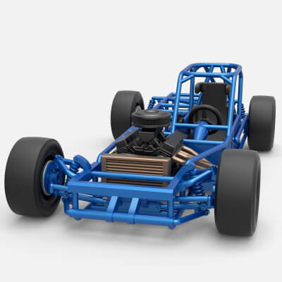 Race Car Base 1:25 - 3D Model by TechItemsRock