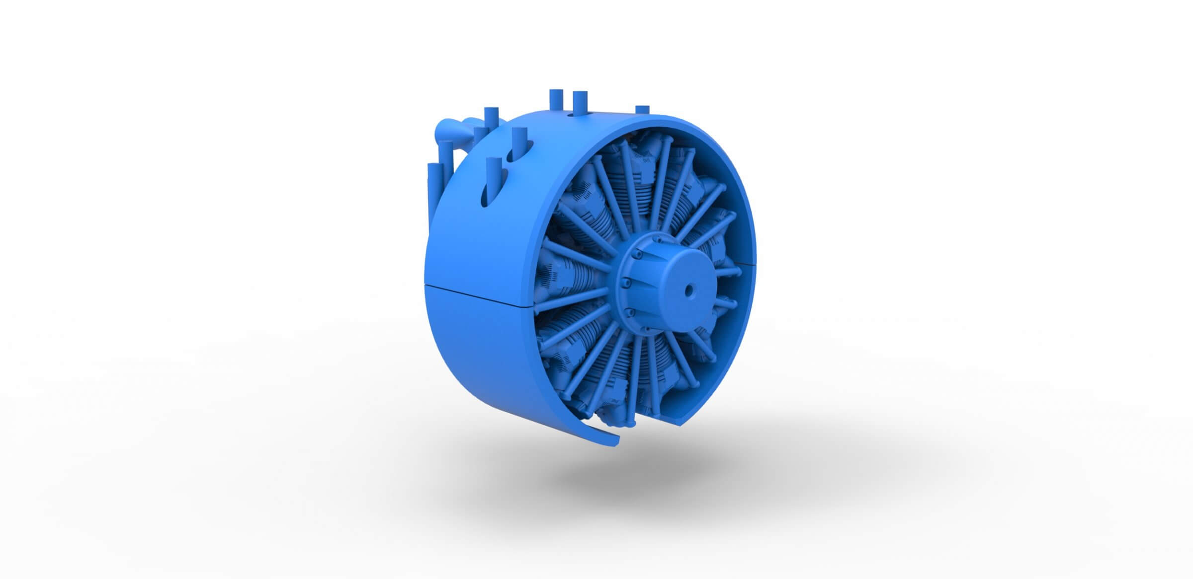 Radial Engine For Pulling Tractor 1:25 - 3D Model by TechItemsRock