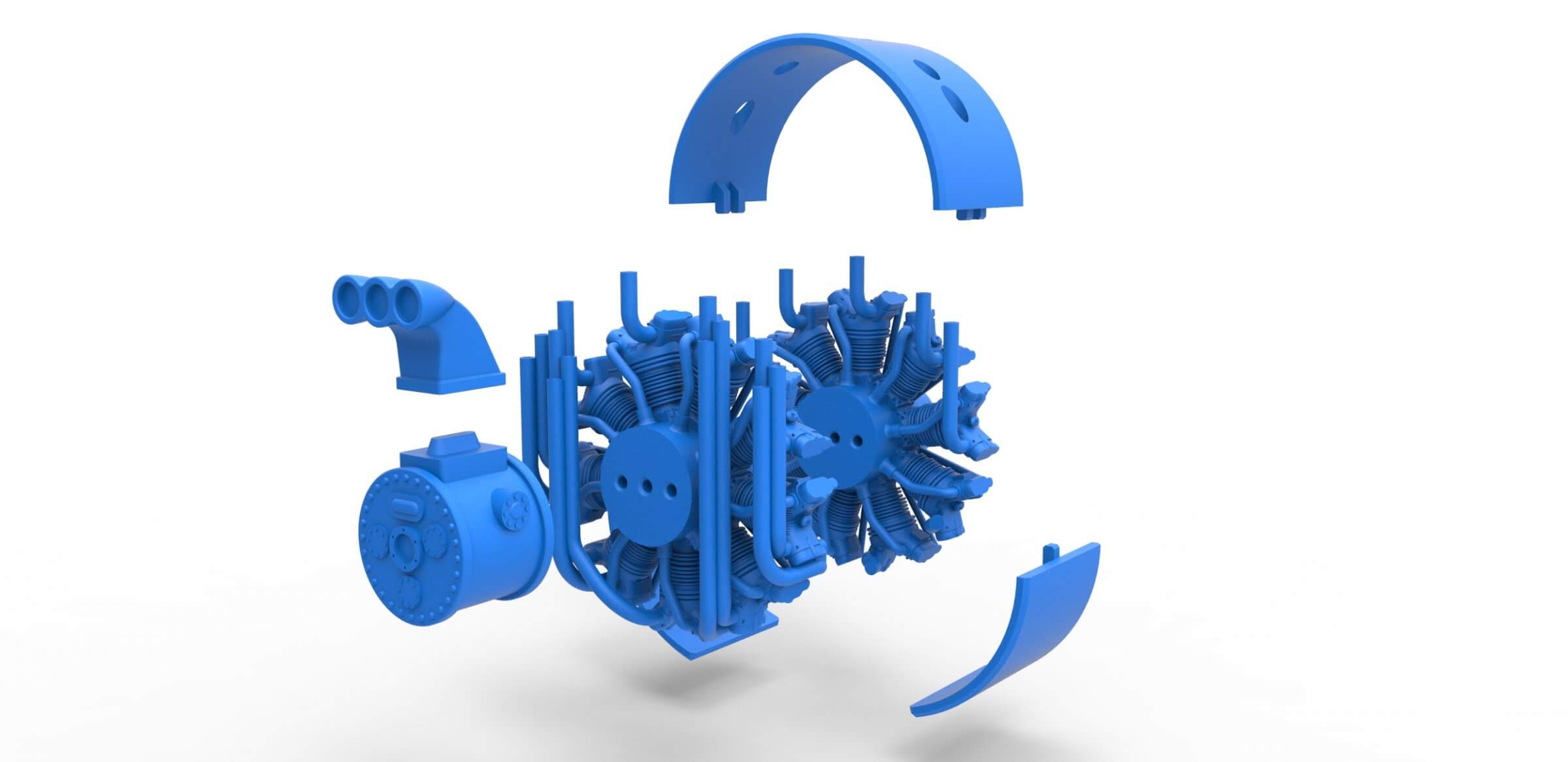 Radial Engine For Pulling Tractor 1:25 - 3D Model by TechItemsRock