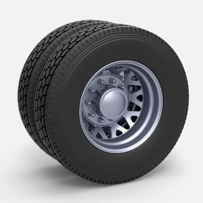 Rear Custom Wheel of Semi Truck 1:25 - 3D Model by TechItemsRock