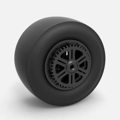 Rear Wheel of Top Fuel Dragster Motorcycle 1:25 - 3D Model by TechItemsRock