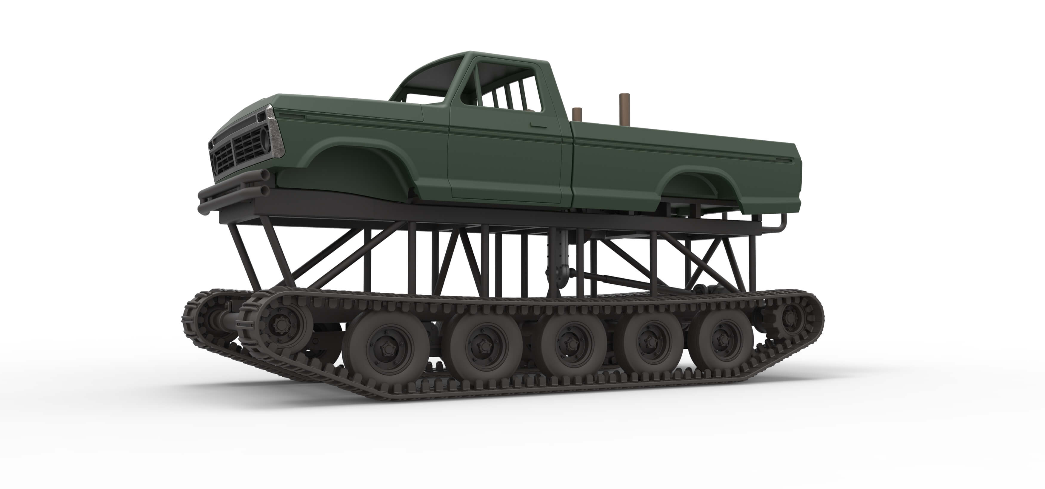 Redneck Rave Mud Truck on Tracks 1:25 - 3D Model by TechItemsRock