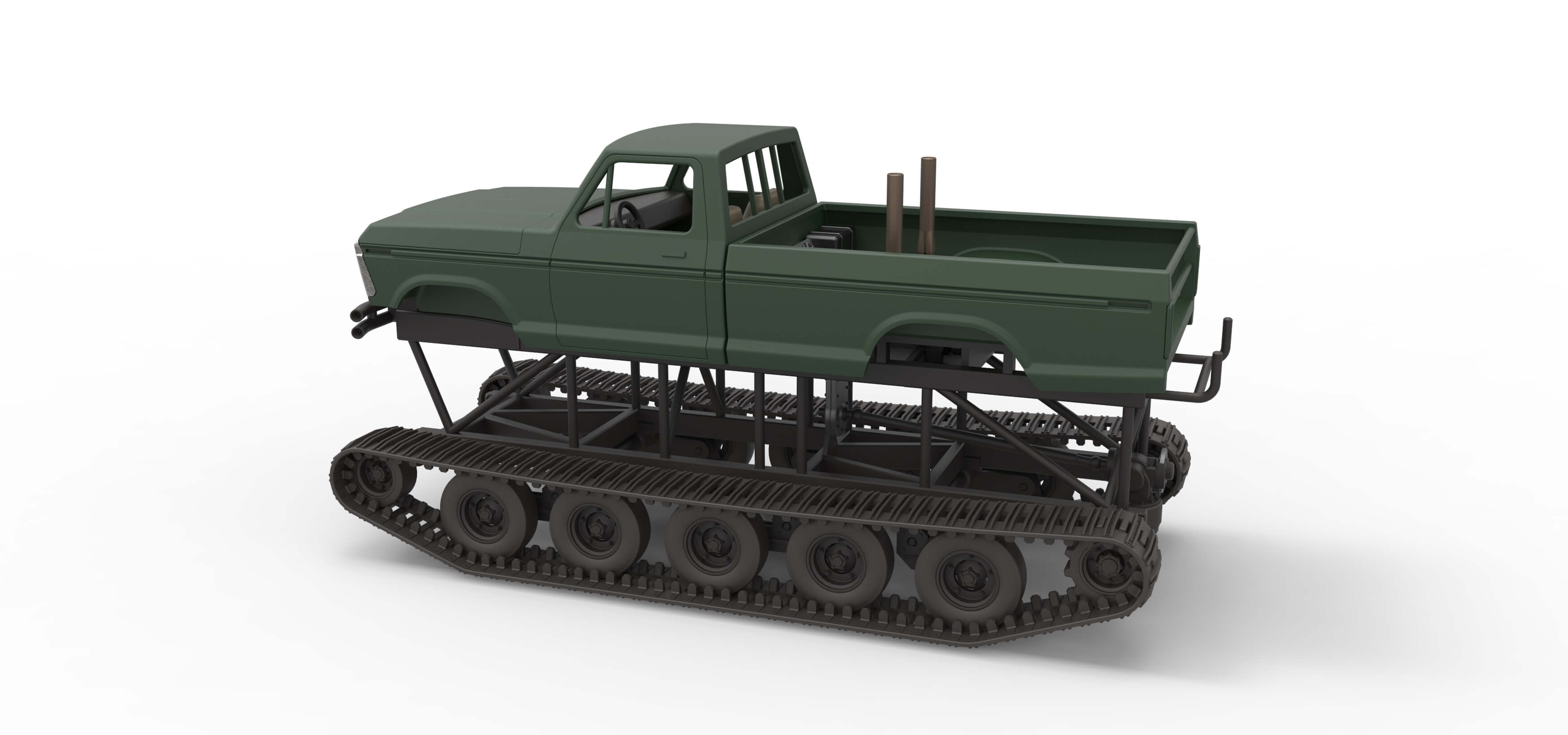 Redneck Rave Mud Truck on Tracks 1:25 - 3D Model by TechItemsRock