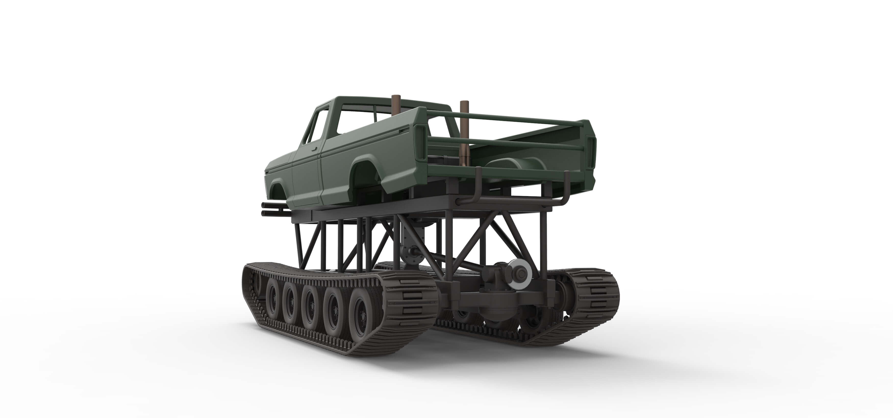 Redneck Rave Mud Truck on Tracks 1:25 - 3D Model by TechItemsRock