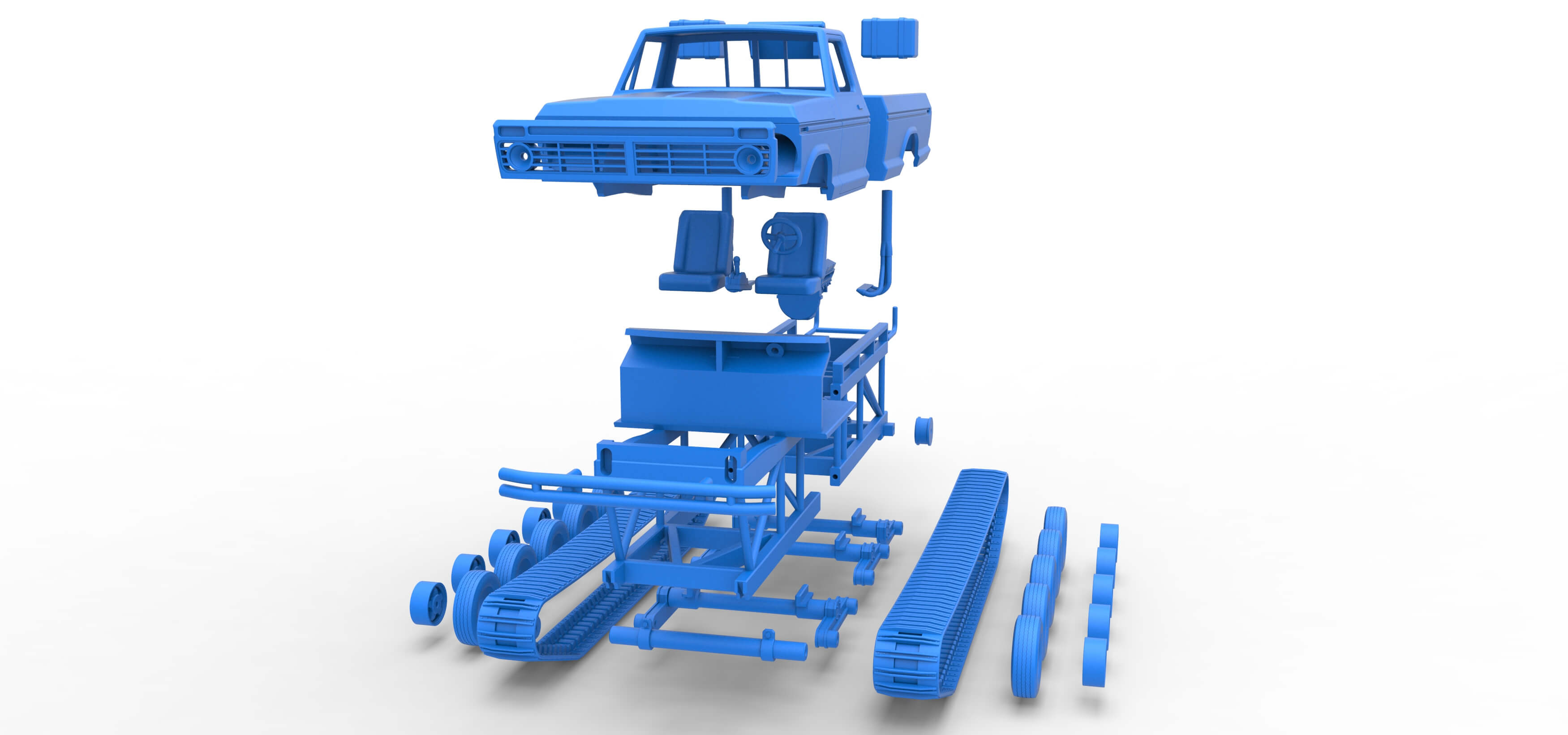 Redneck Rave Mud Truck on Tracks 1:25 - 3D Model by TechItemsRock