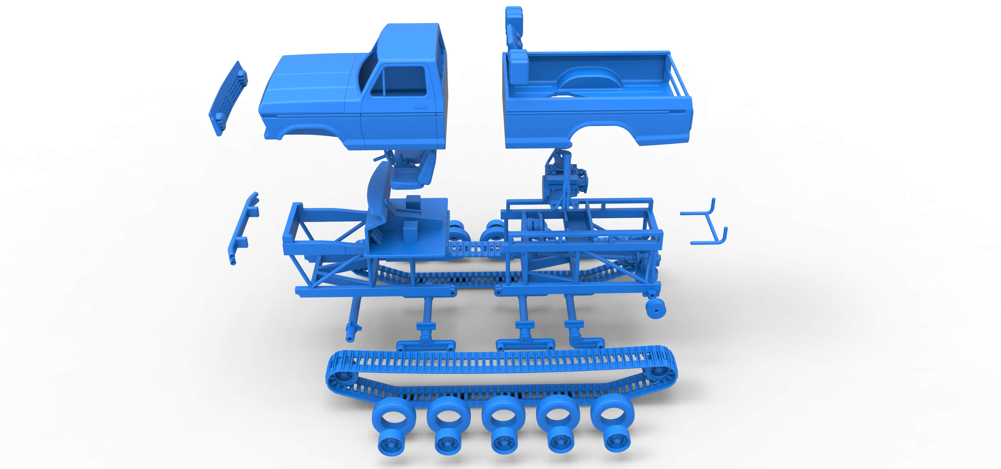 Redneck Rave Mud Truck on Tracks 1:25 - 3D Model by TechItemsRock