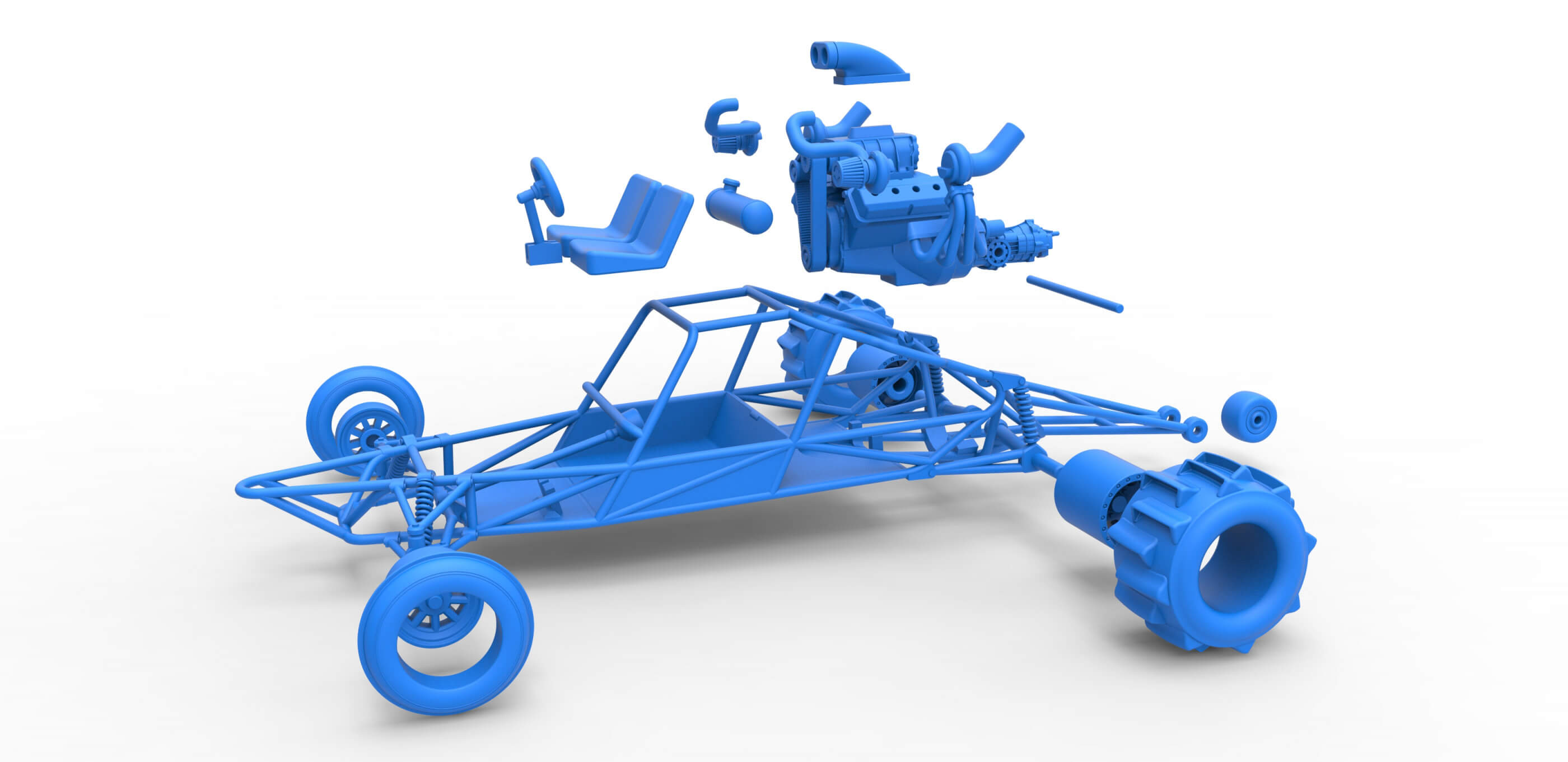 Sand Drag Rail Buggy 1:25 - 3D Model by TechItemsRock