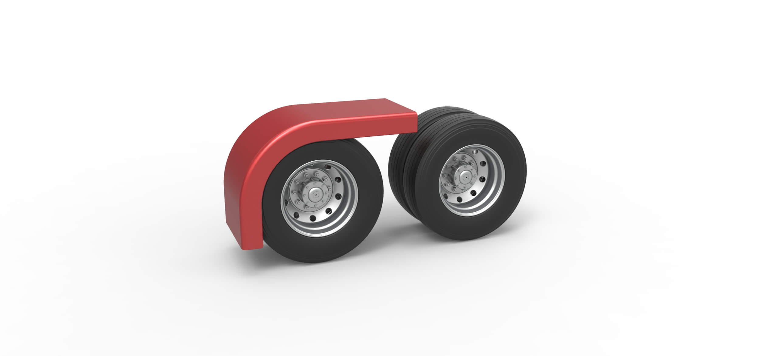 Semi Truck Rear Fenders Set 4 Scale 1:25 - 3D Model by TechItemsRock