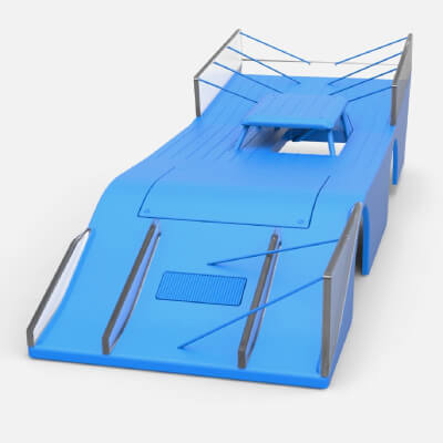 Shell of Vintage Outlaw Dirt Late Model Race Car 1:25 by TechItemsRock