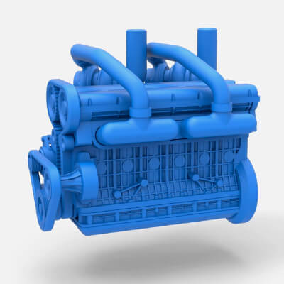 Straight-Six Engine 1:25 3D Model by TechItemsRock