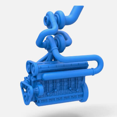 Straight-Six Engine 1:25 3D Model by TechItemsRock