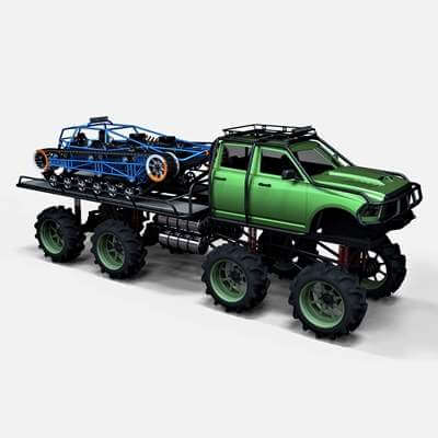 Super Bogger with Concept Vehicle - 3D Model by TechItemsRock