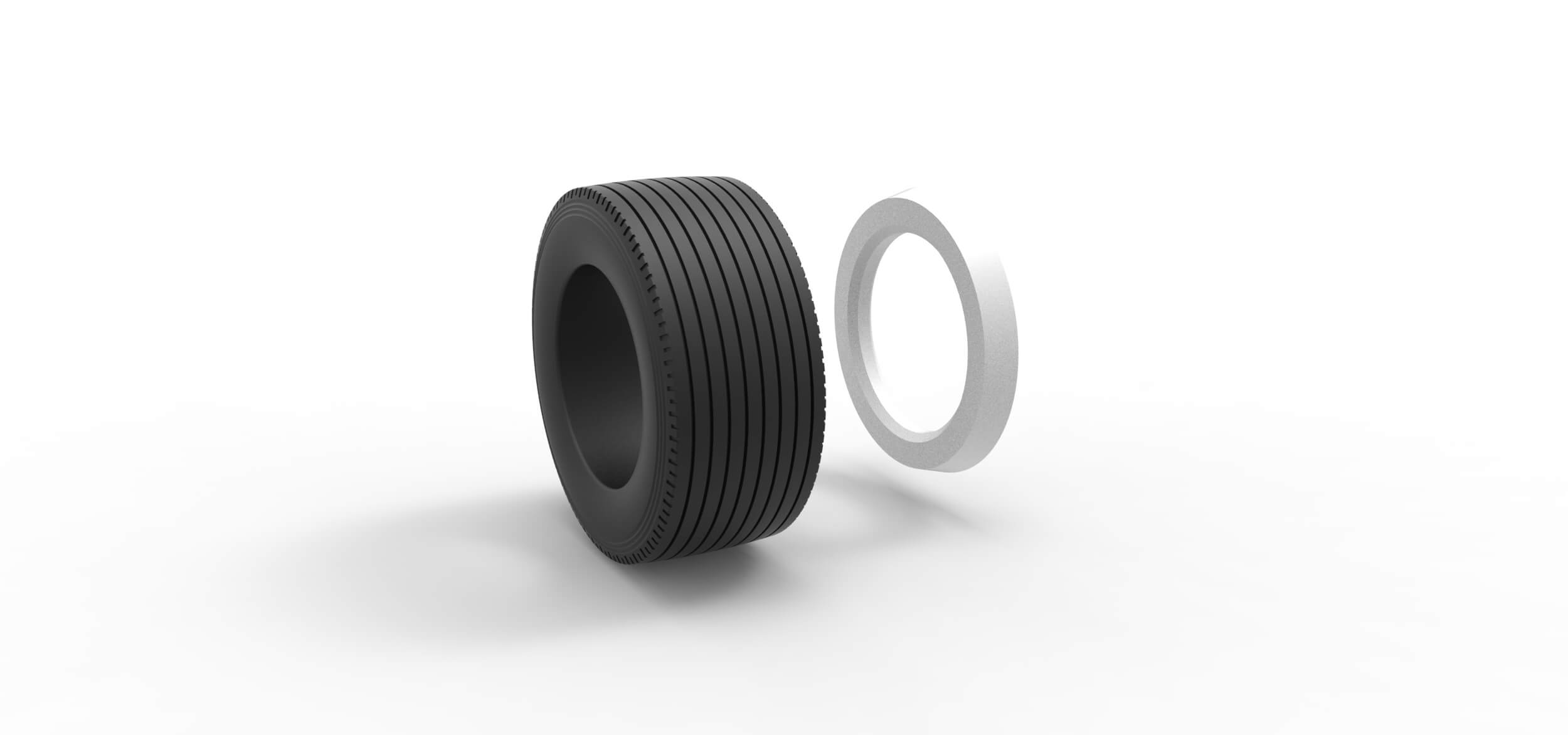 Super Single Semi Whitewall Tire Version 2 Scale 1:25 - 3D Model by ...