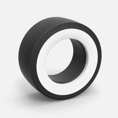 Super Single Semi Whitewall Tire Version 2 Scale 1:25 - 3D Model by ...