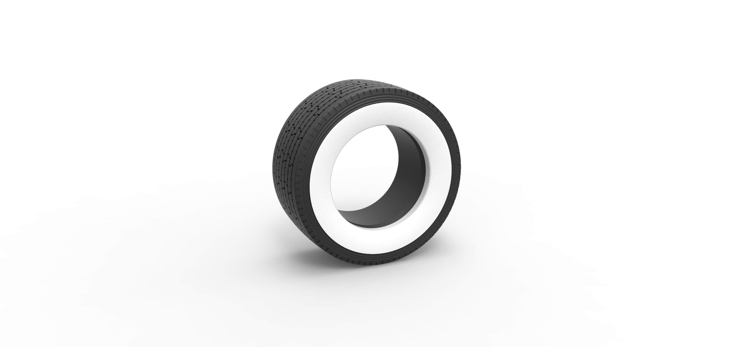 Super Single Semi Whitewall Tire Version 3 Scale 1:25 - 3D Model by ...