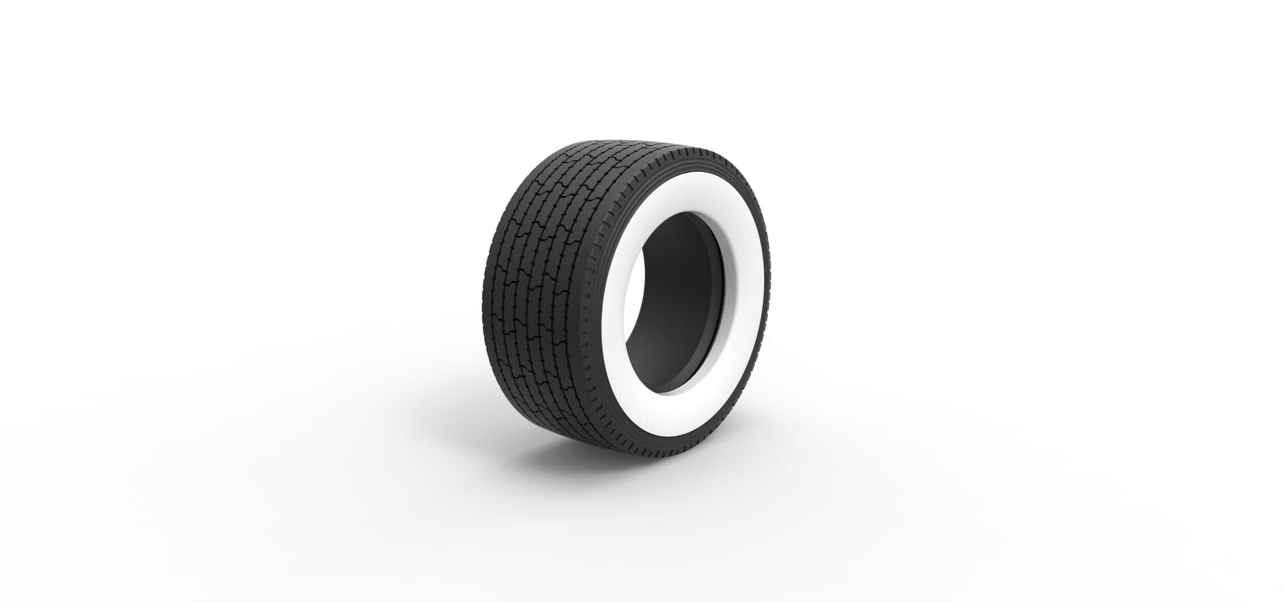 Super Single Semi Whitewall Tire Version 3 Scale 1:25 - 3D Model by ...