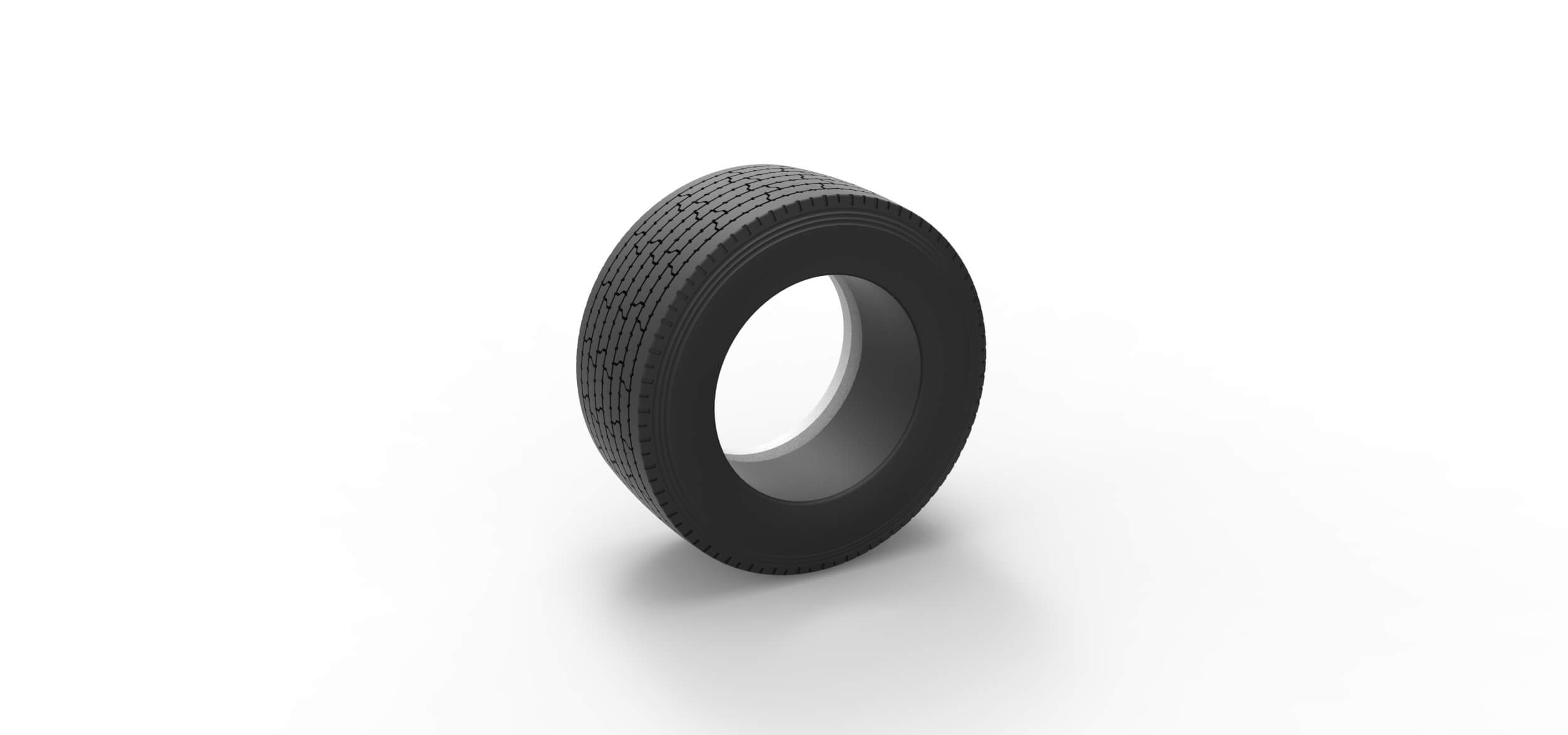 Super Single Semi Whitewall Tire Version 3 Scale 1:25 - 3D Model by ...