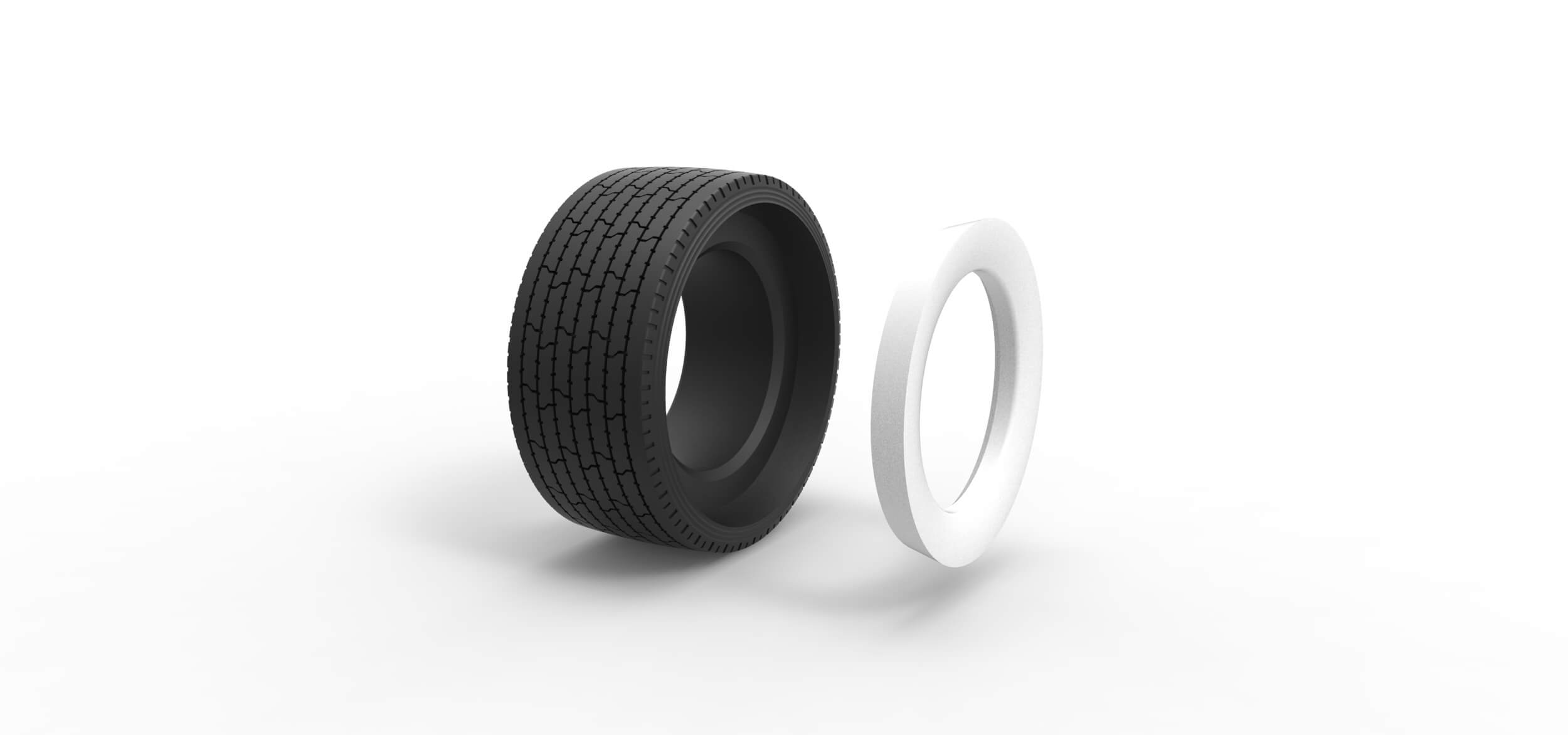 Super Single Semi Whitewall Tire Version 3 Scale 1:25 - 3D Model by ...