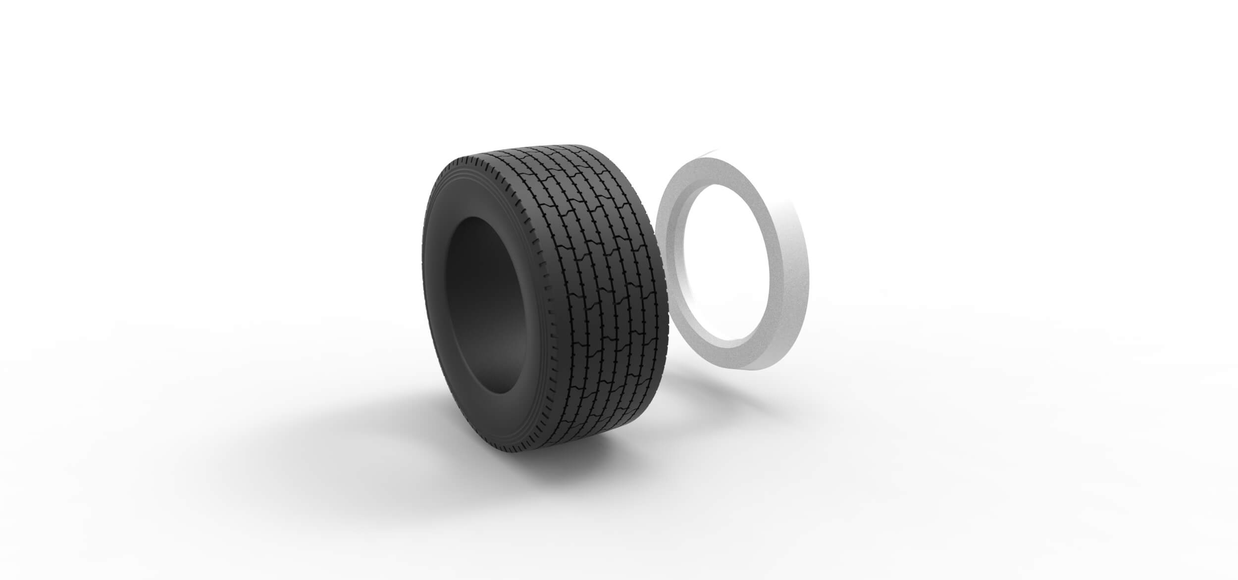 Super Single Semi Whitewall Tire Version 3 Scale 1:25 - 3D Model by ...
