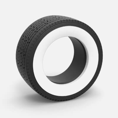 Super Single Semi Whitewall Tire Version 3 Scale 1:25 - 3D Model by ...