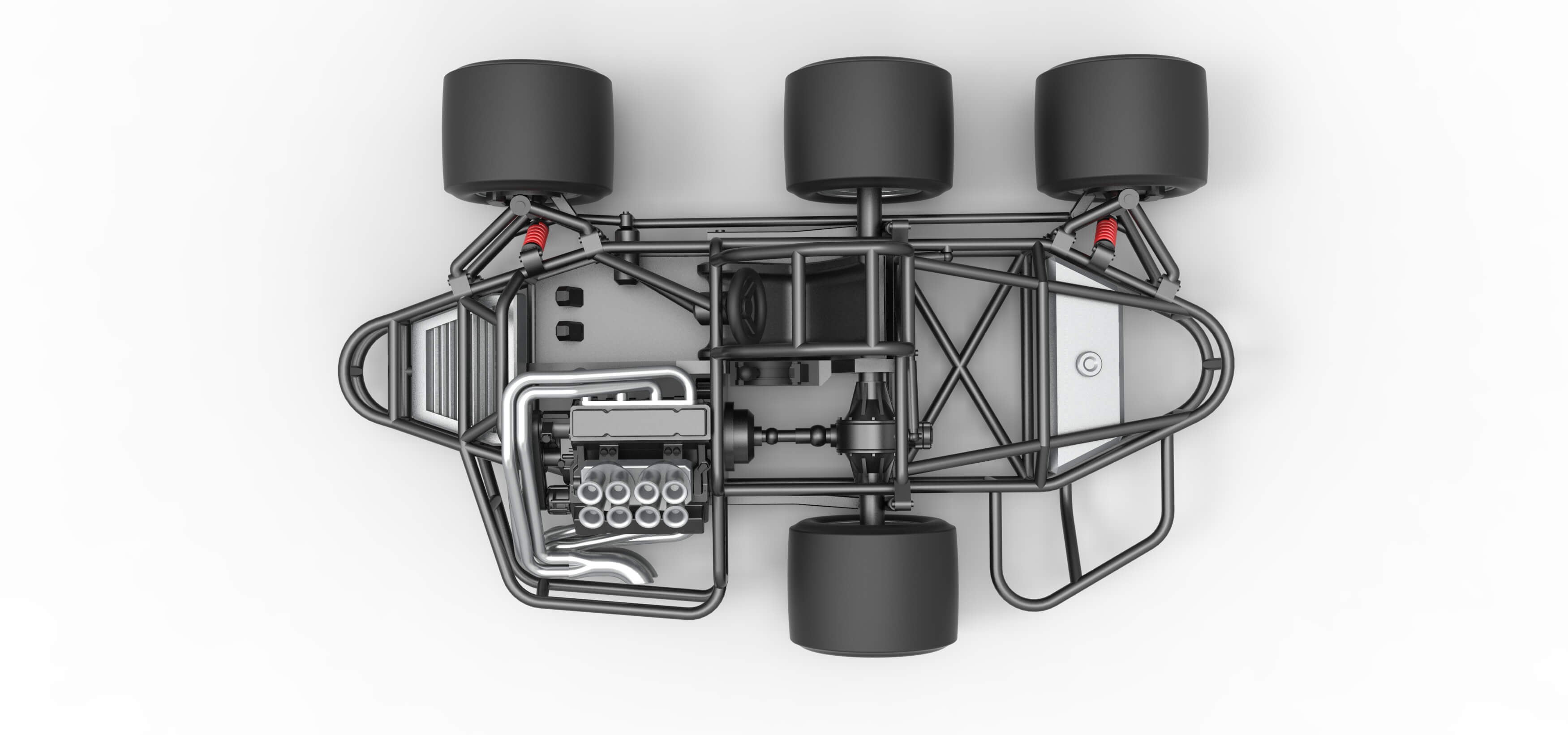 Supermodified 3-TO-1 Race Car Base 1:25 3D Model by TechItemsRock