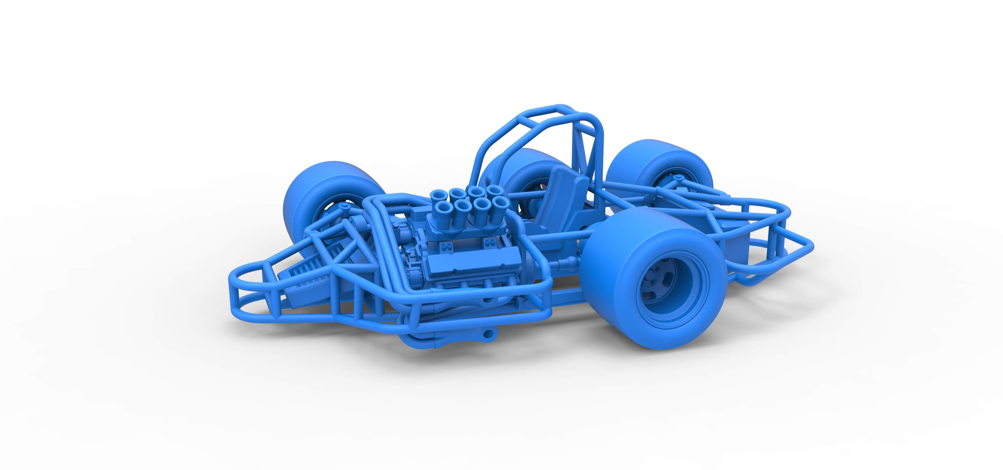 Supermodified 3-TO-1 Race Car Base 1:25 3D Model by TechItemsRock