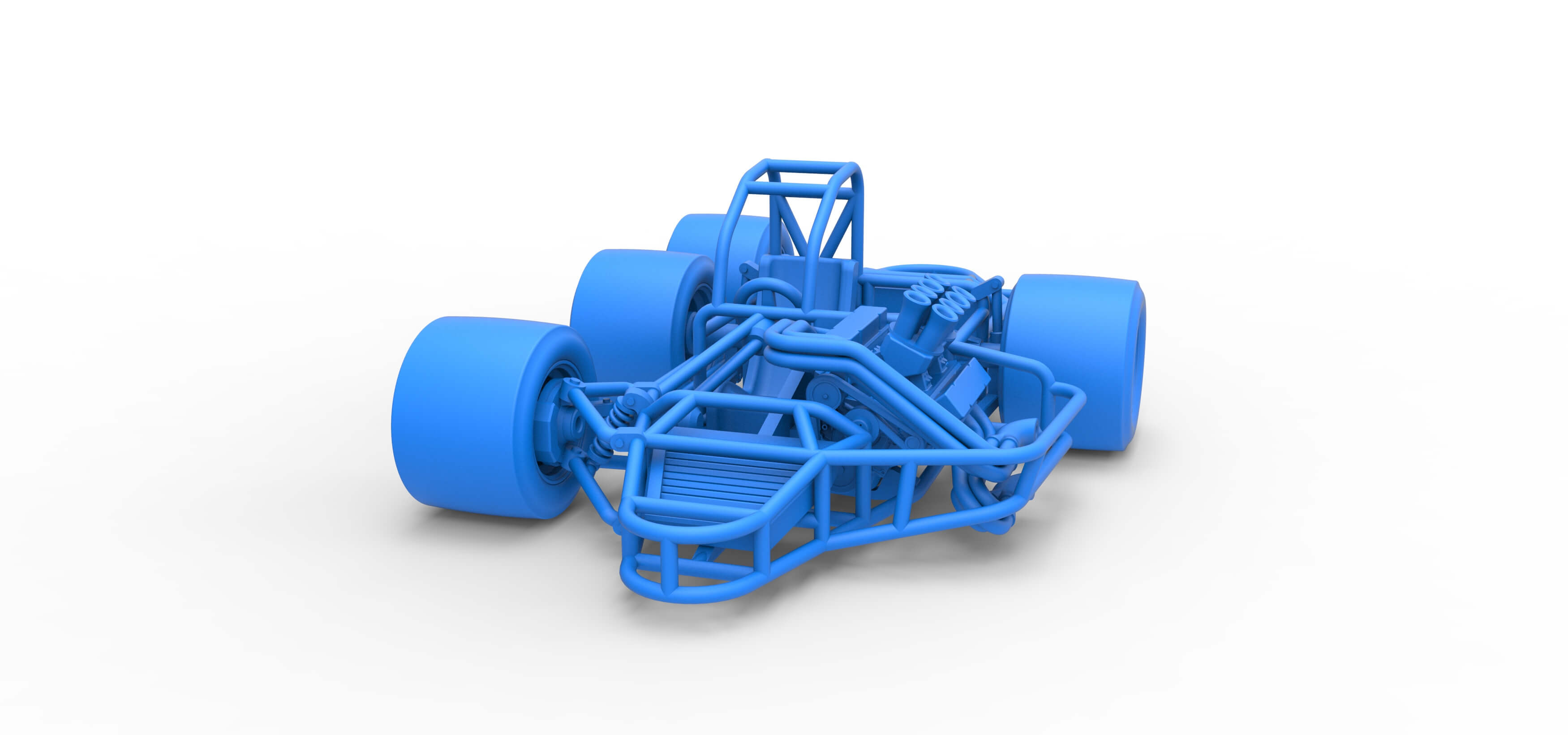 Supermodified 3-TO-1 Race Car Base 1:25 3D Model by TechItemsRock