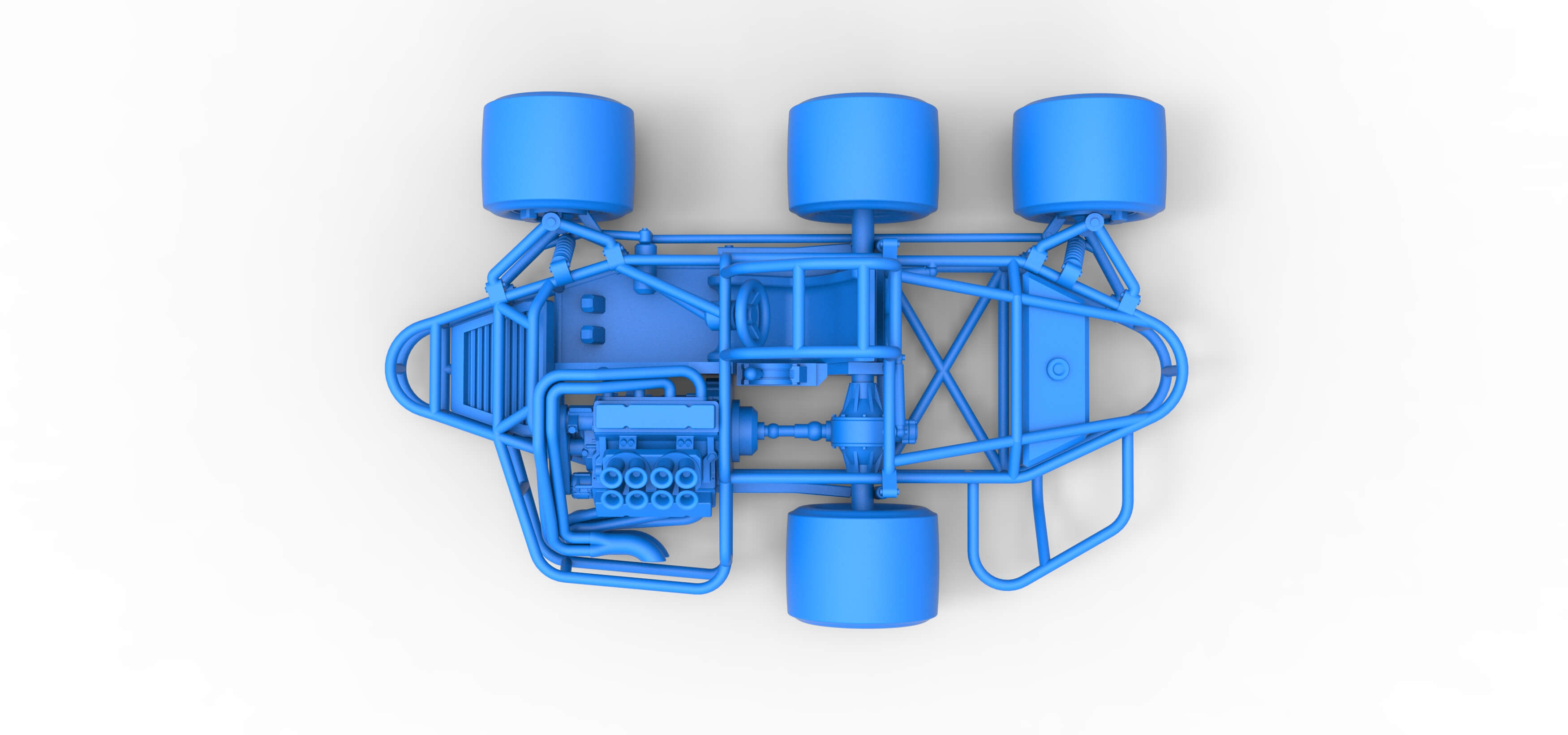 Supermodified 3-TO-1 Race Car Base 1:25 3D Model by TechItemsRock
