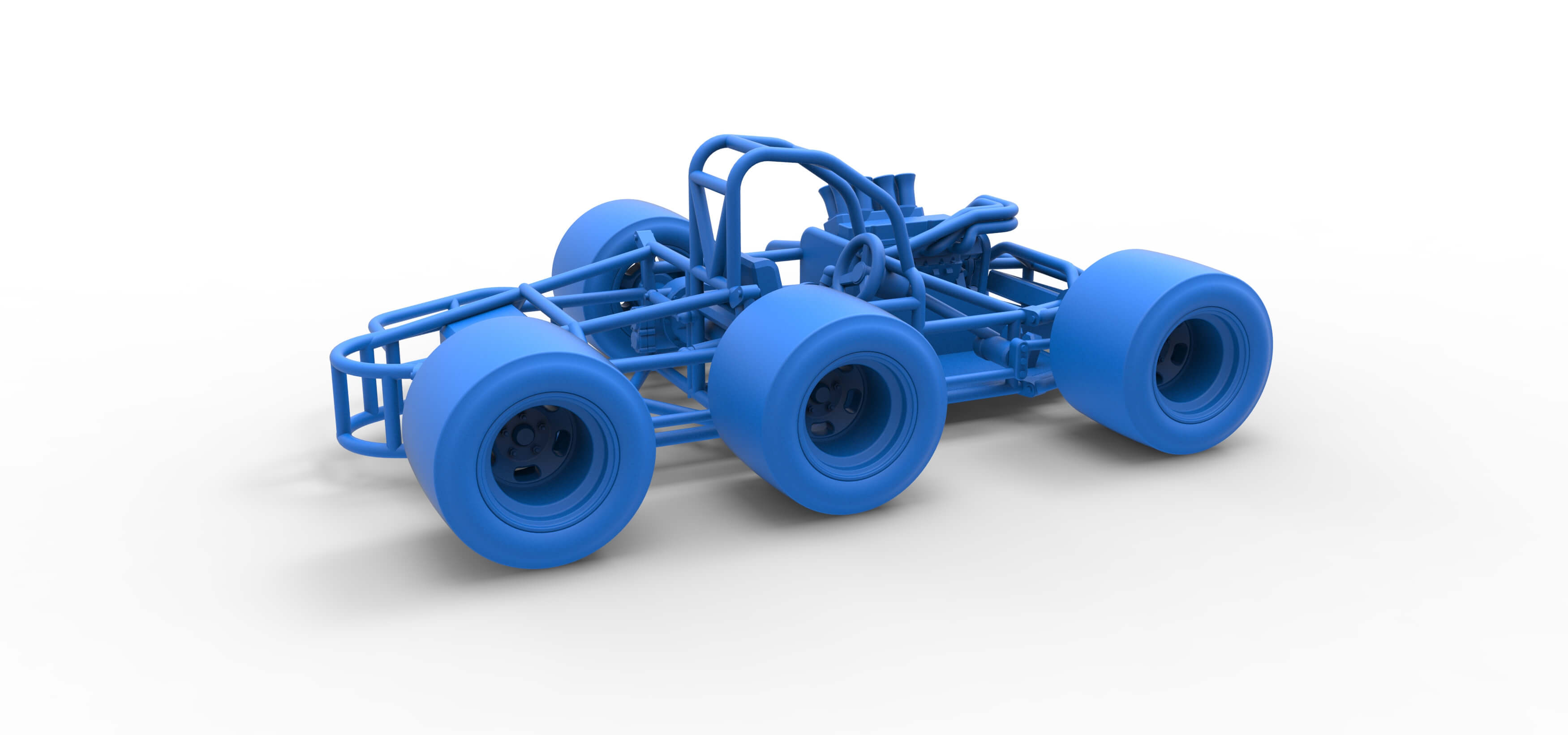 Supermodified 3-TO-1 Race Car Base 1:25 3D Model by TechItemsRock
