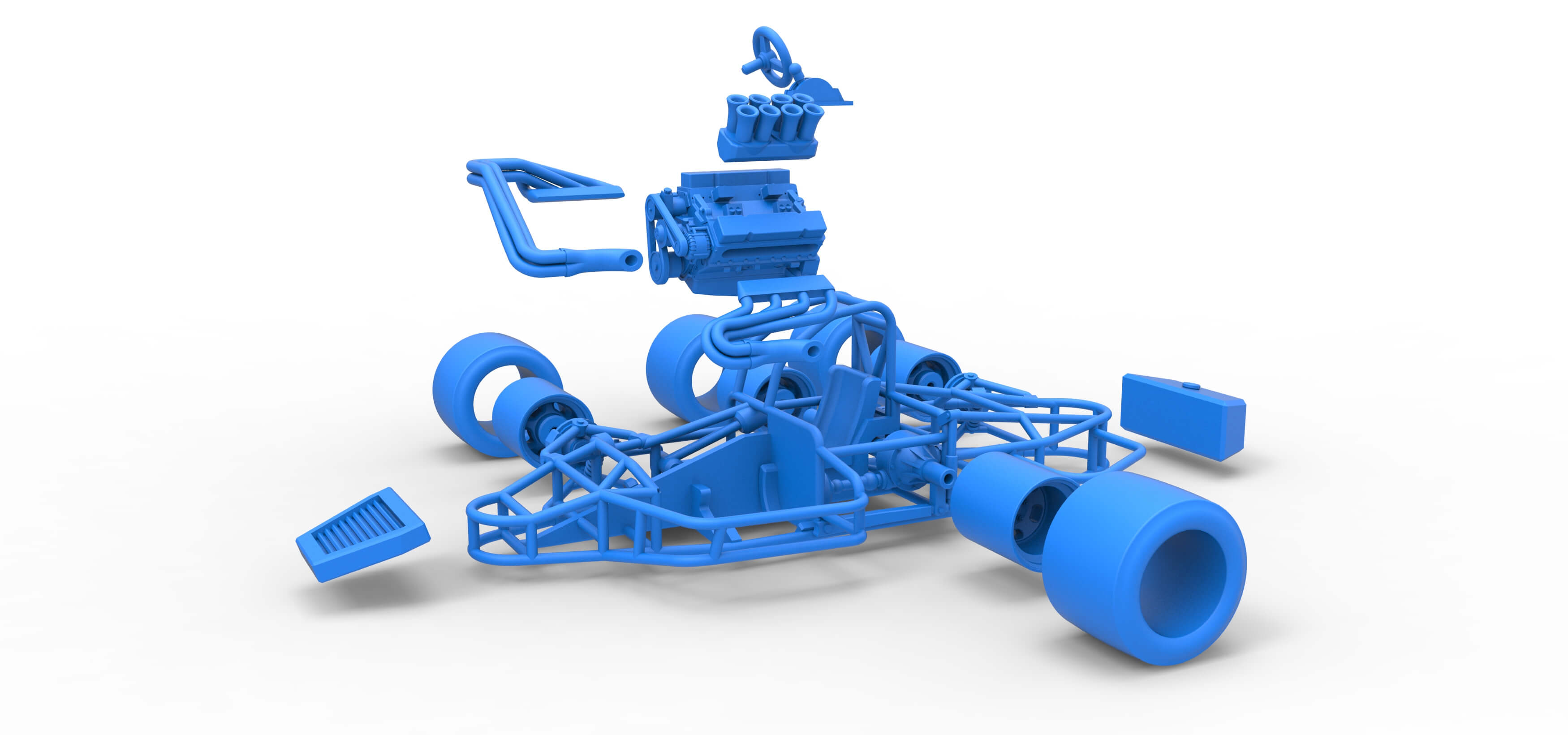 Supermodified 3-TO-1 Race Car Base 1:25 3D Model by TechItemsRock