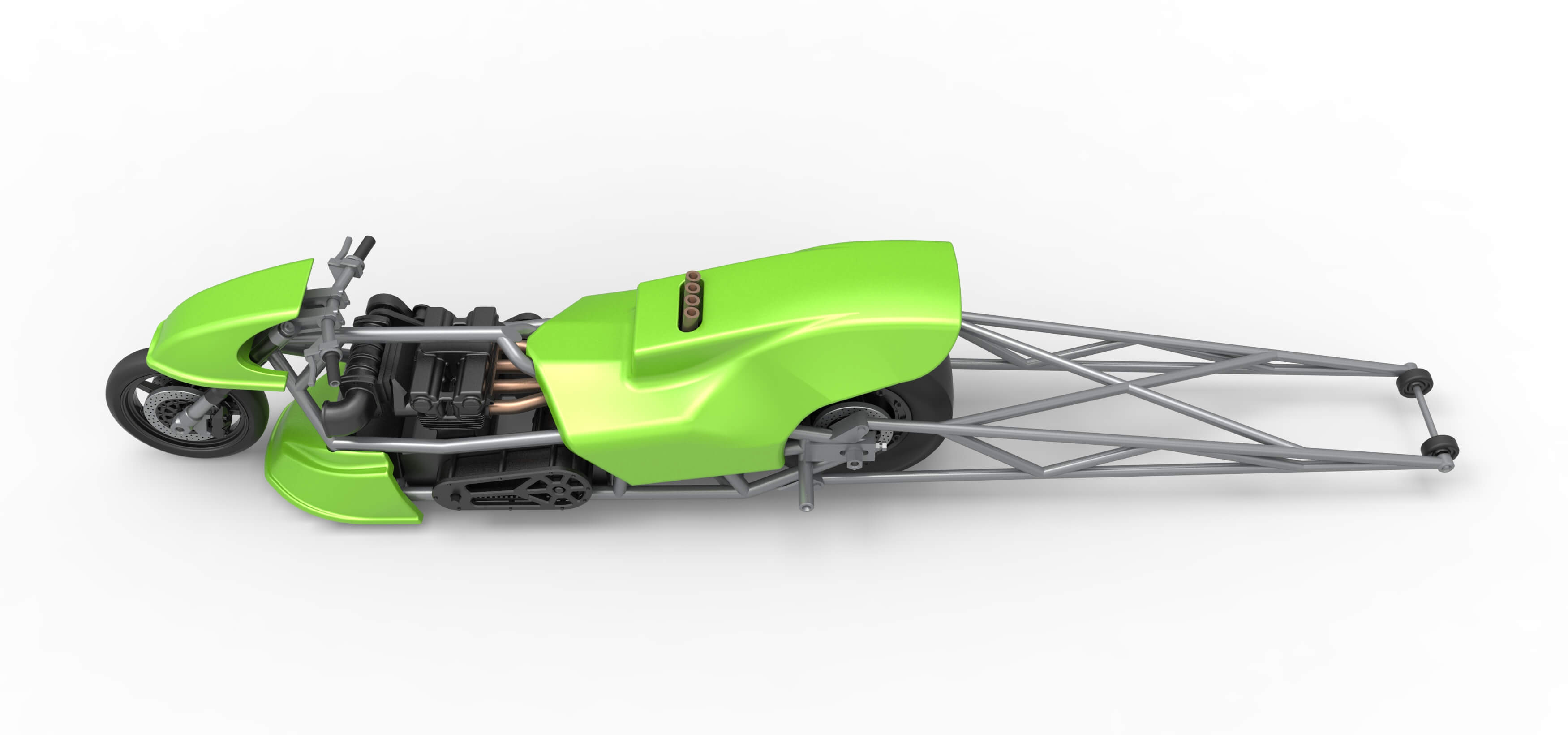 Top Fuel Dragster Motorcycle Scale 1:25 - 3D Model by TechItemsRock