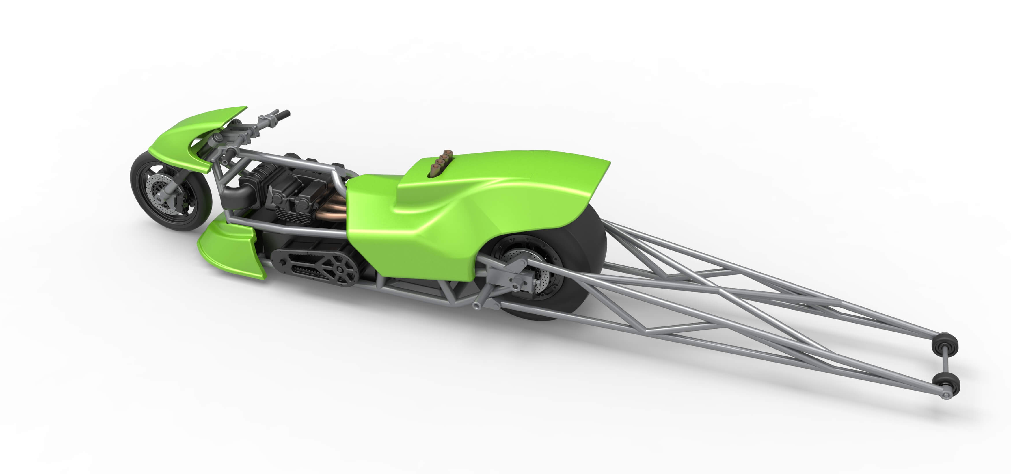 Top Fuel Dragster Motorcycle Scale 1:25 - 3D Model by TechItemsRock