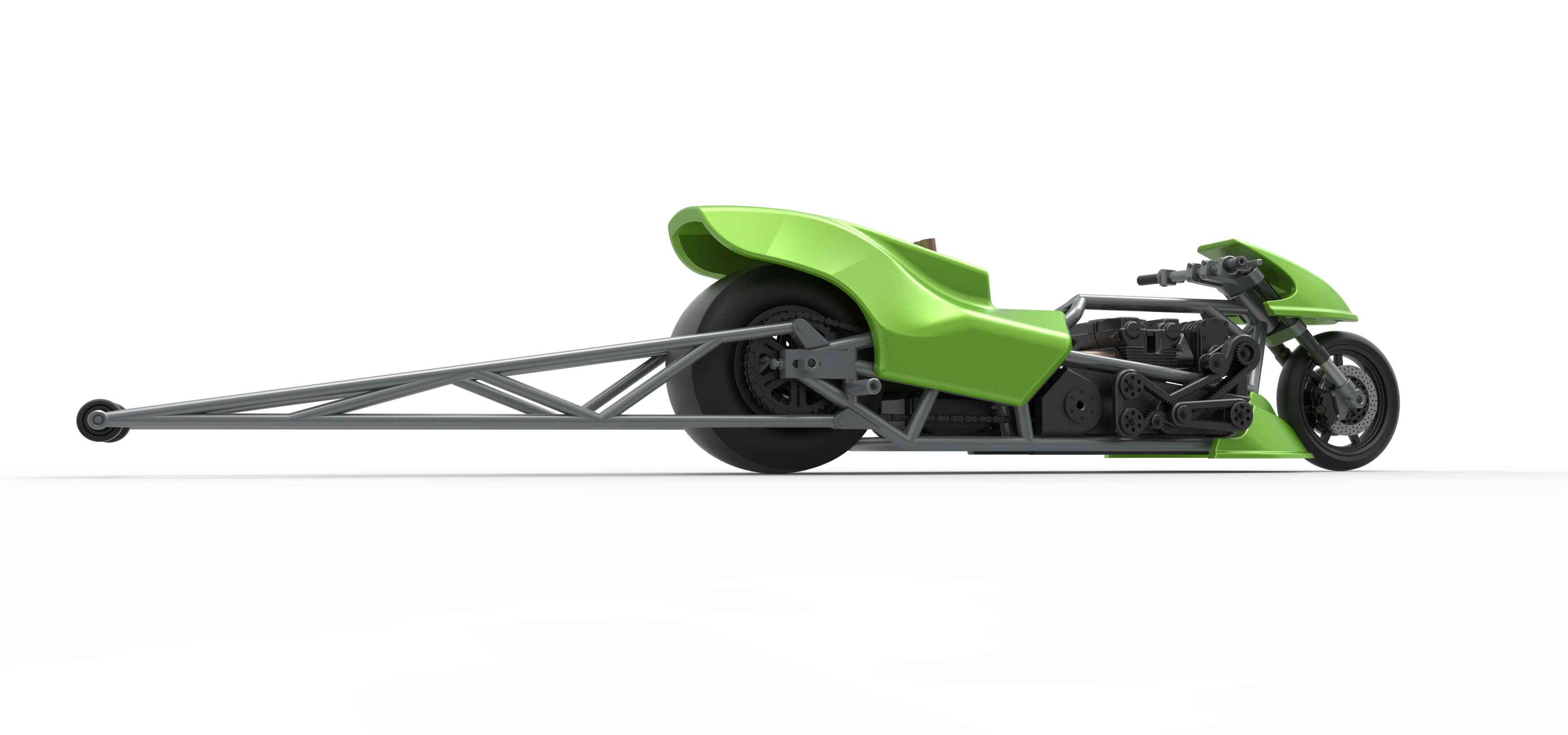 Top Fuel Dragster Motorcycle Scale 1:25 - 3D Model by TechItemsRock