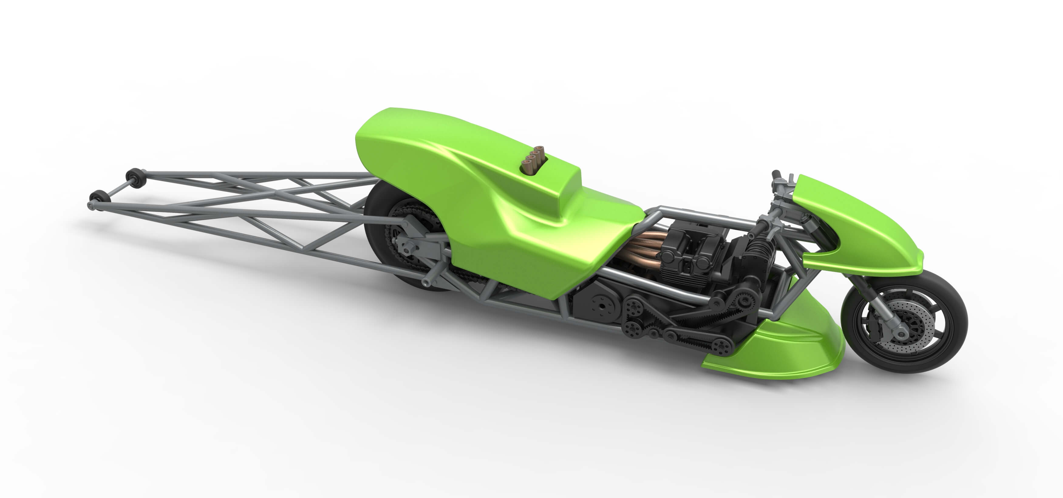 Top Fuel Dragster Motorcycle Scale 1:25 - 3D Model by TechItemsRock