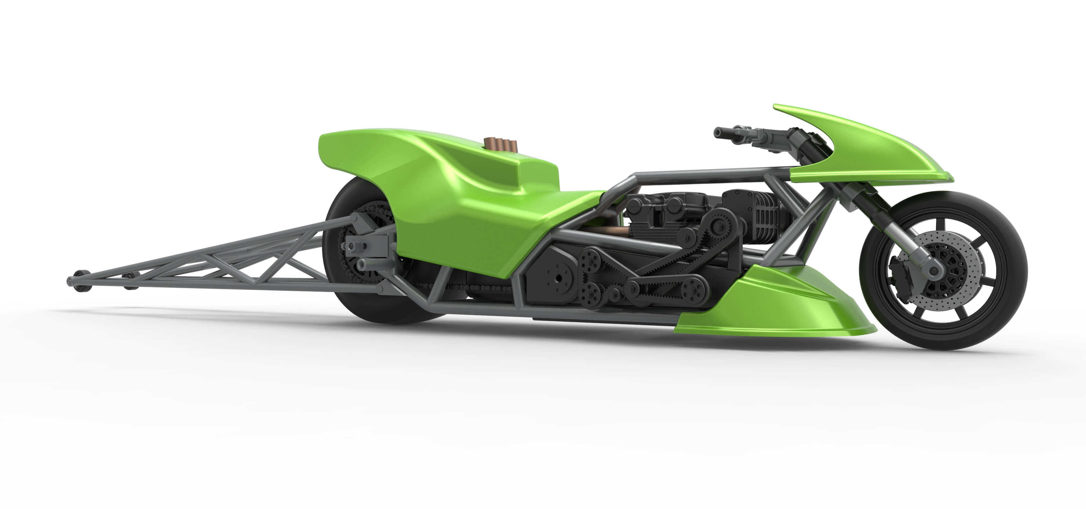 Top Fuel Dragster Motorcycle Scale 1:25 - 3D Model by TechItemsRock