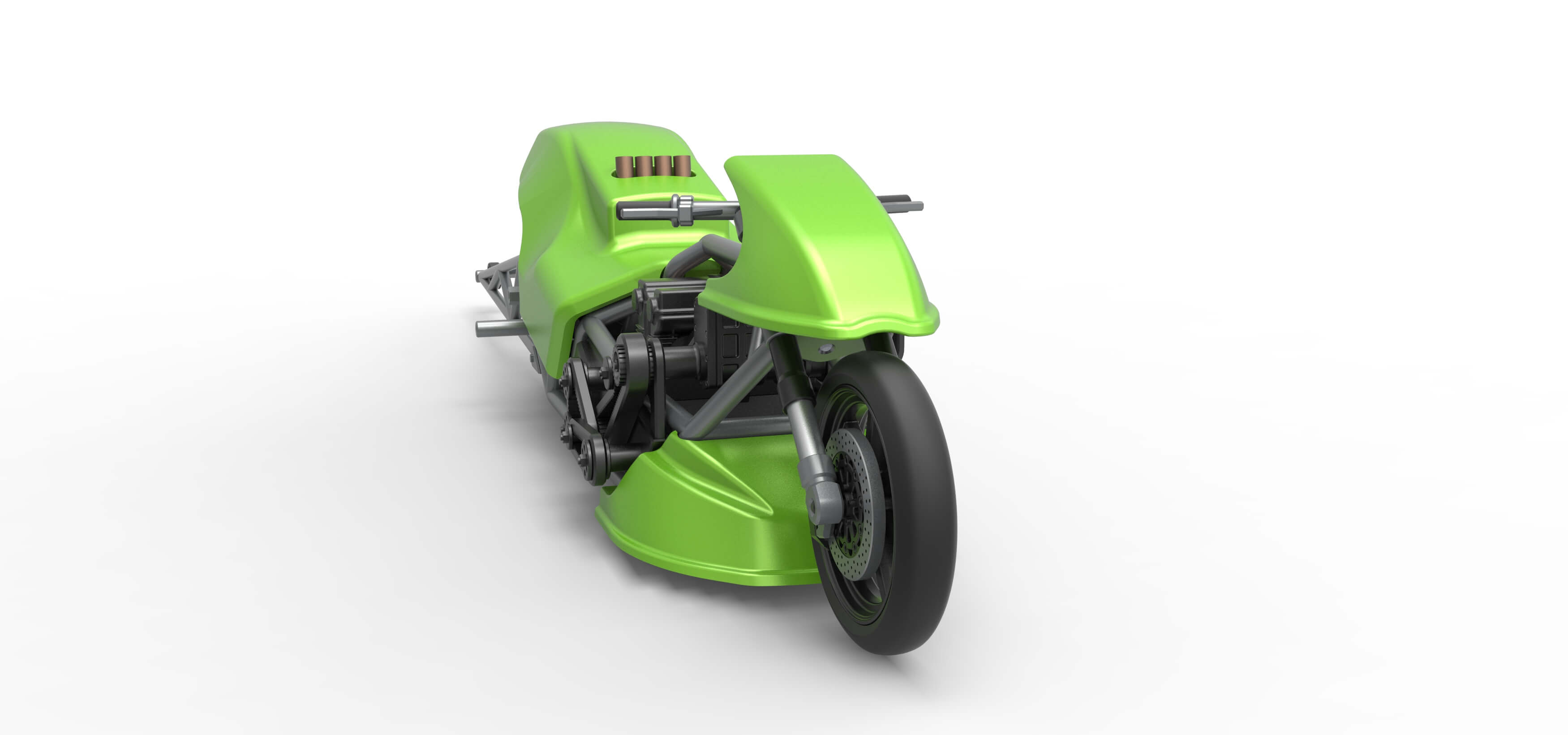 Top Fuel Dragster Motorcycle Scale 1:25 - 3D Model by TechItemsRock