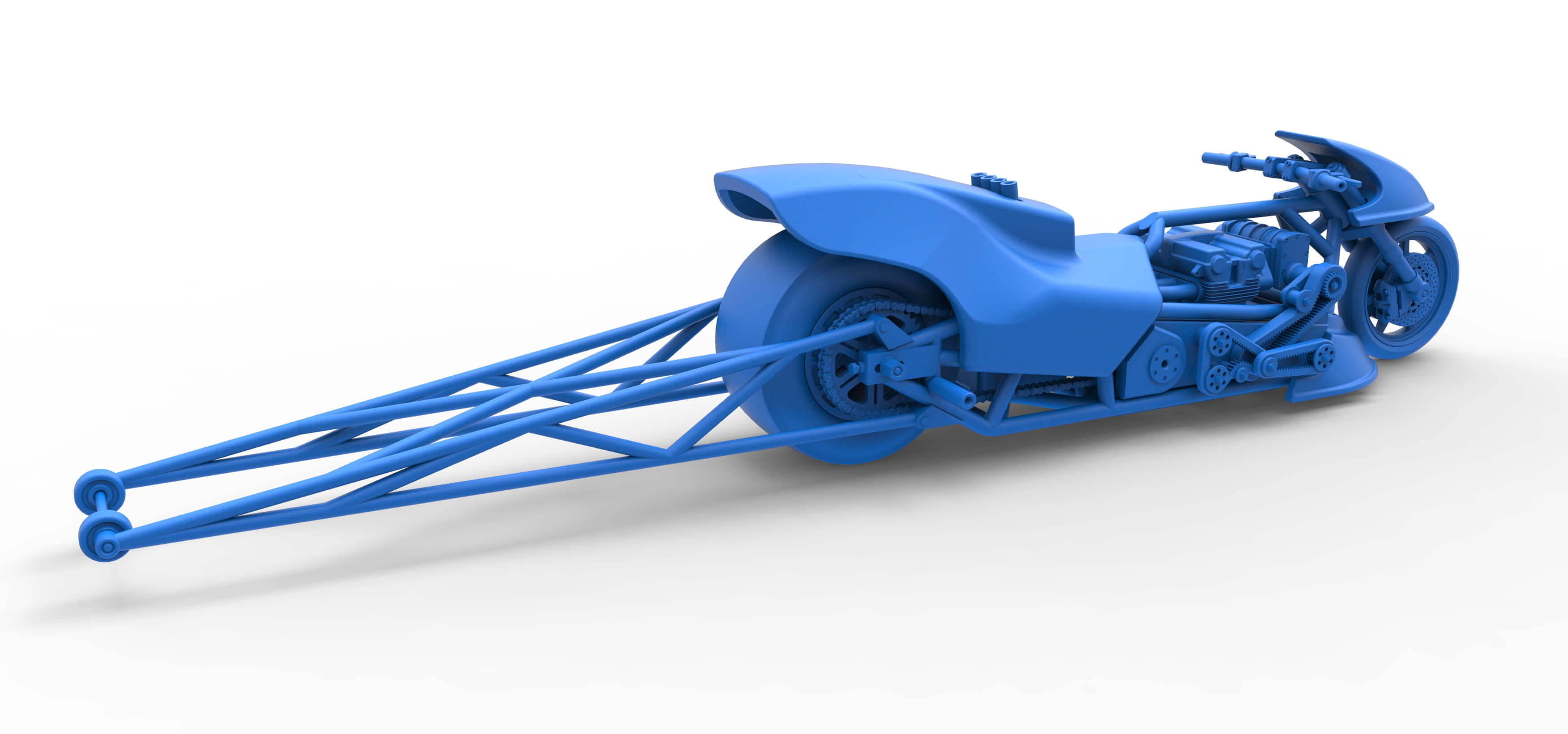 Top Fuel Dragster Motorcycle Scale 1:25 - 3D Model by TechItemsRock