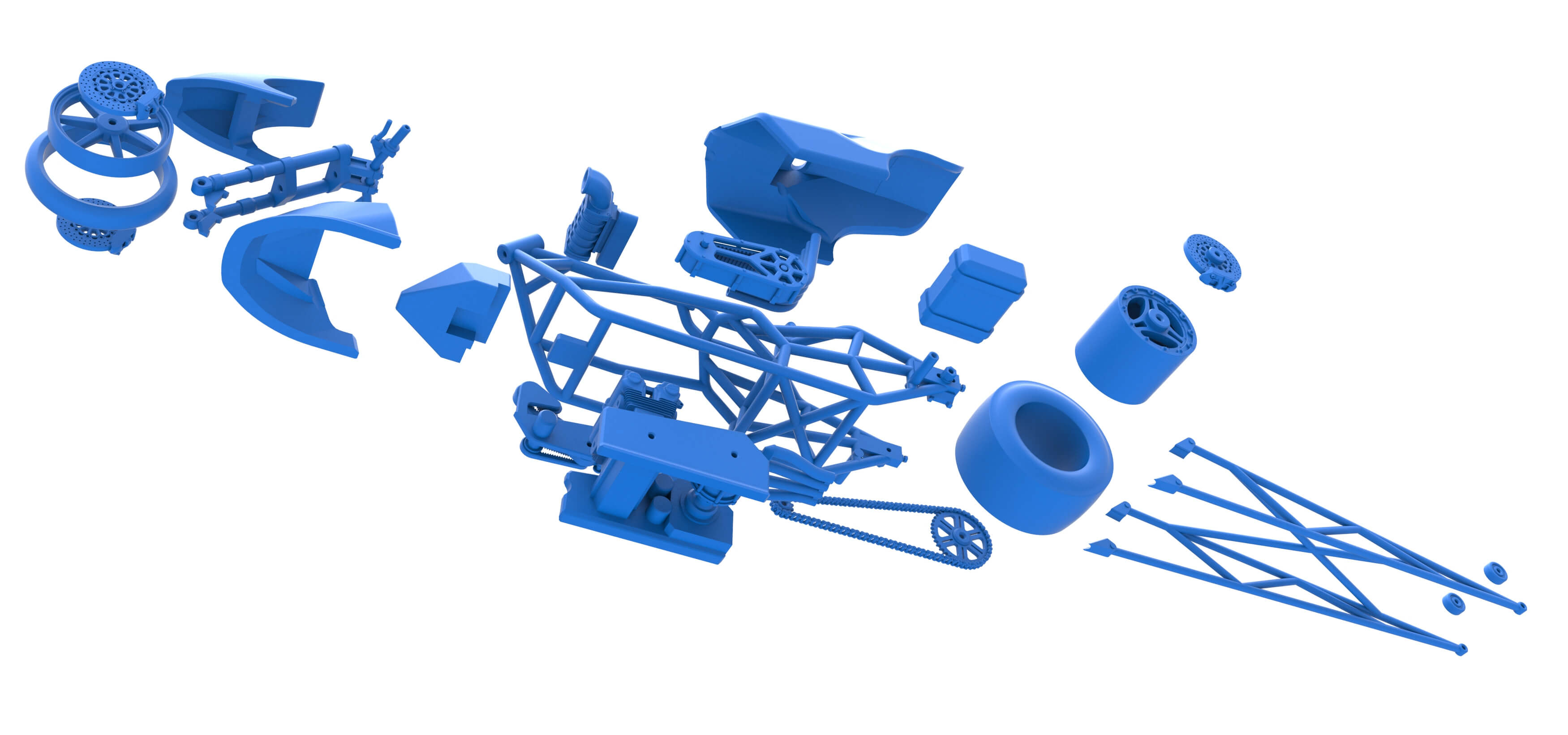 Top Fuel Dragster Motorcycle Scale 1:25 - 3D Model by TechItemsRock