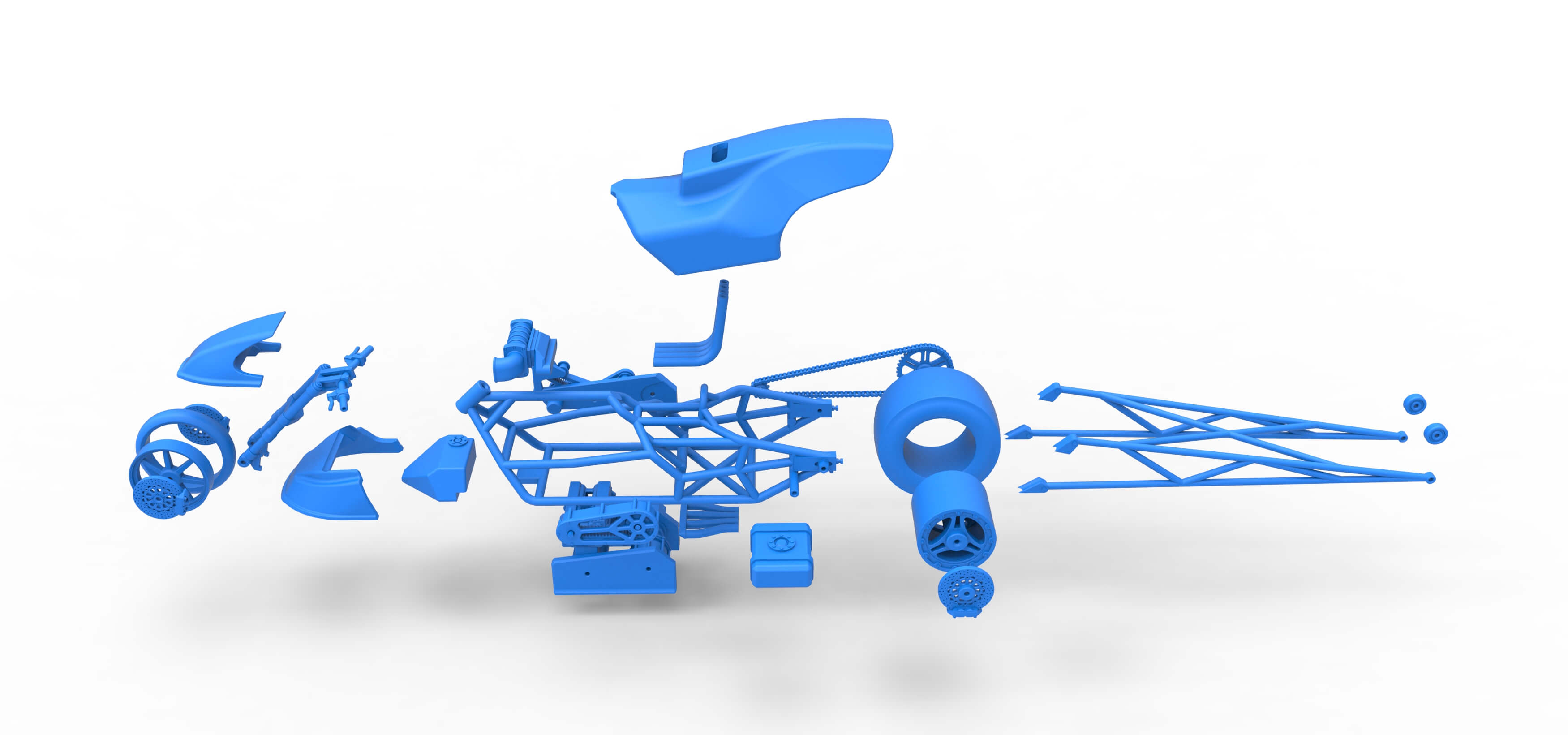 Top Fuel Dragster Motorcycle Scale 1:25 - 3D Model by TechItemsRock