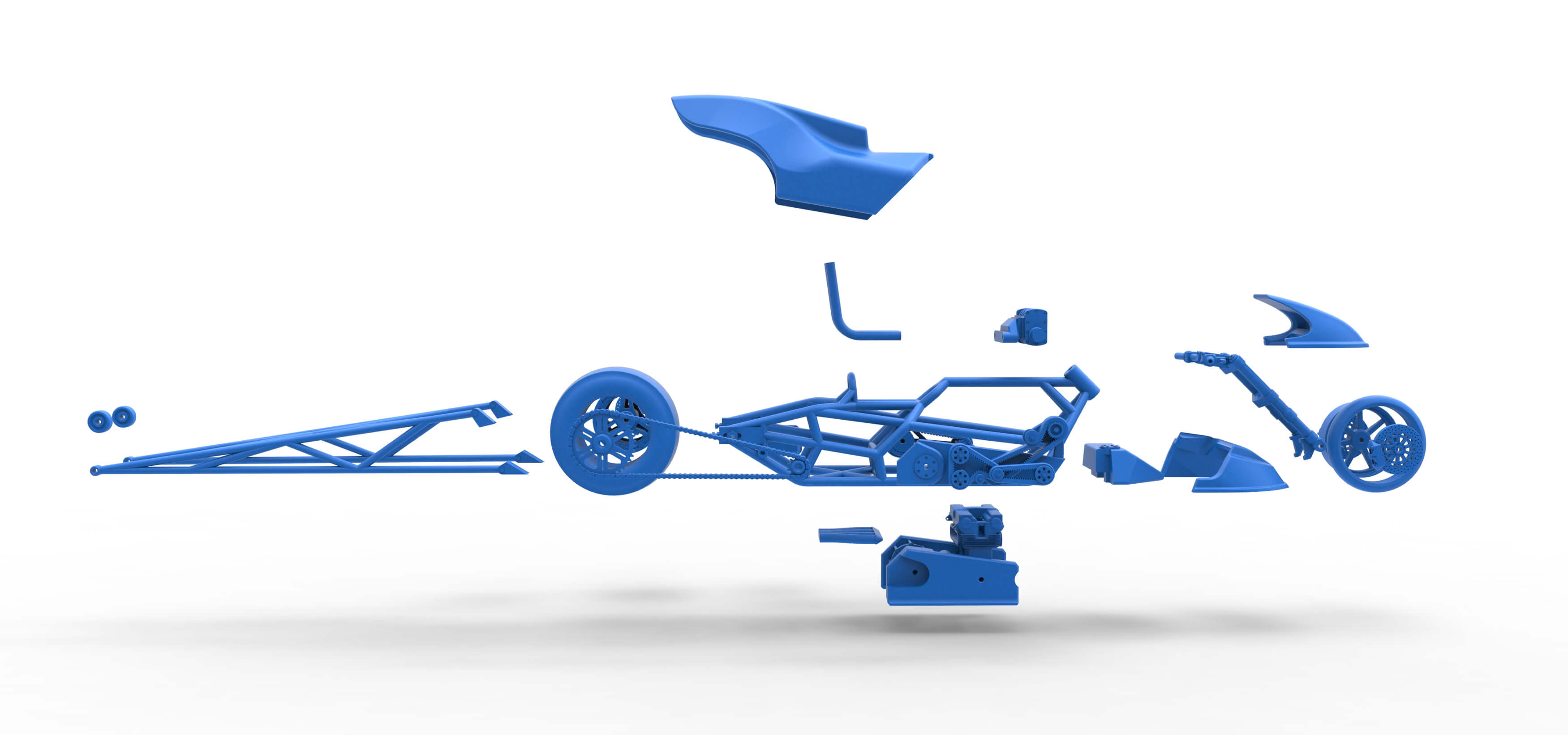 Top Fuel Dragster Motorcycle Scale 1:25 - 3D Model by TechItemsRock