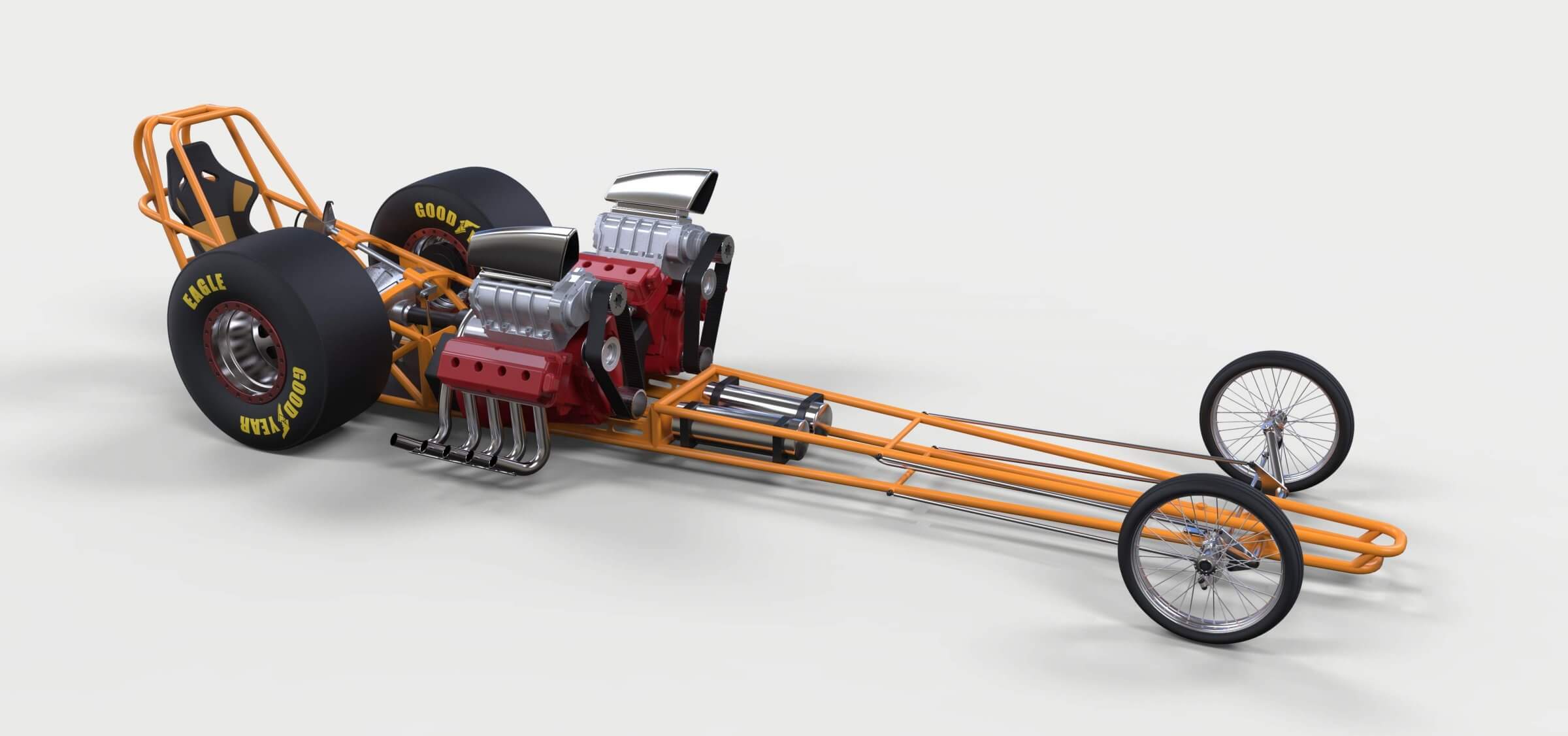 Twin Engine Dragster - 3D Model by TechItemsRock