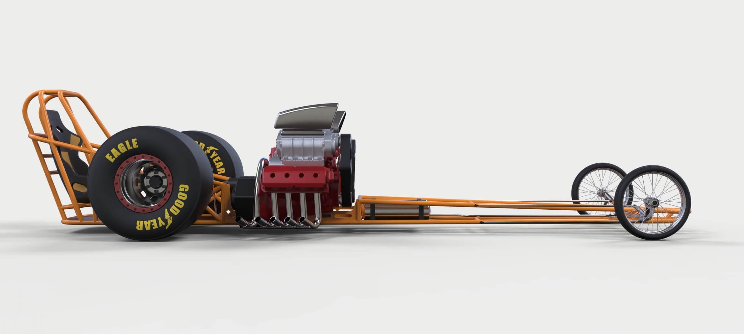 Twin Engine Dragster - 3D Model by TechItemsRock