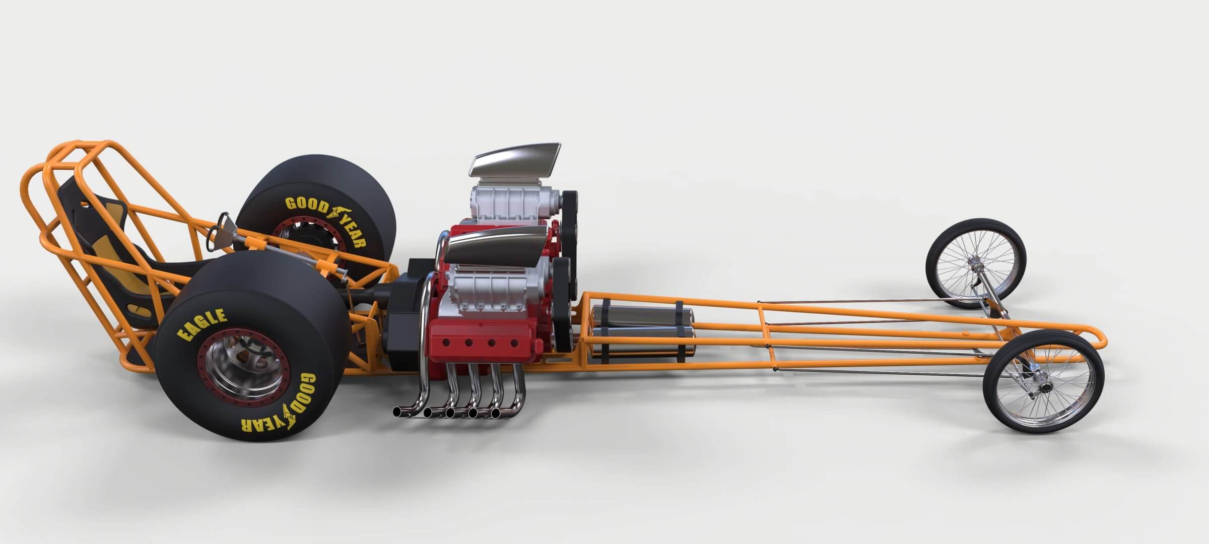 Twin Engine Dragster - 3D Model by TechItemsRock
