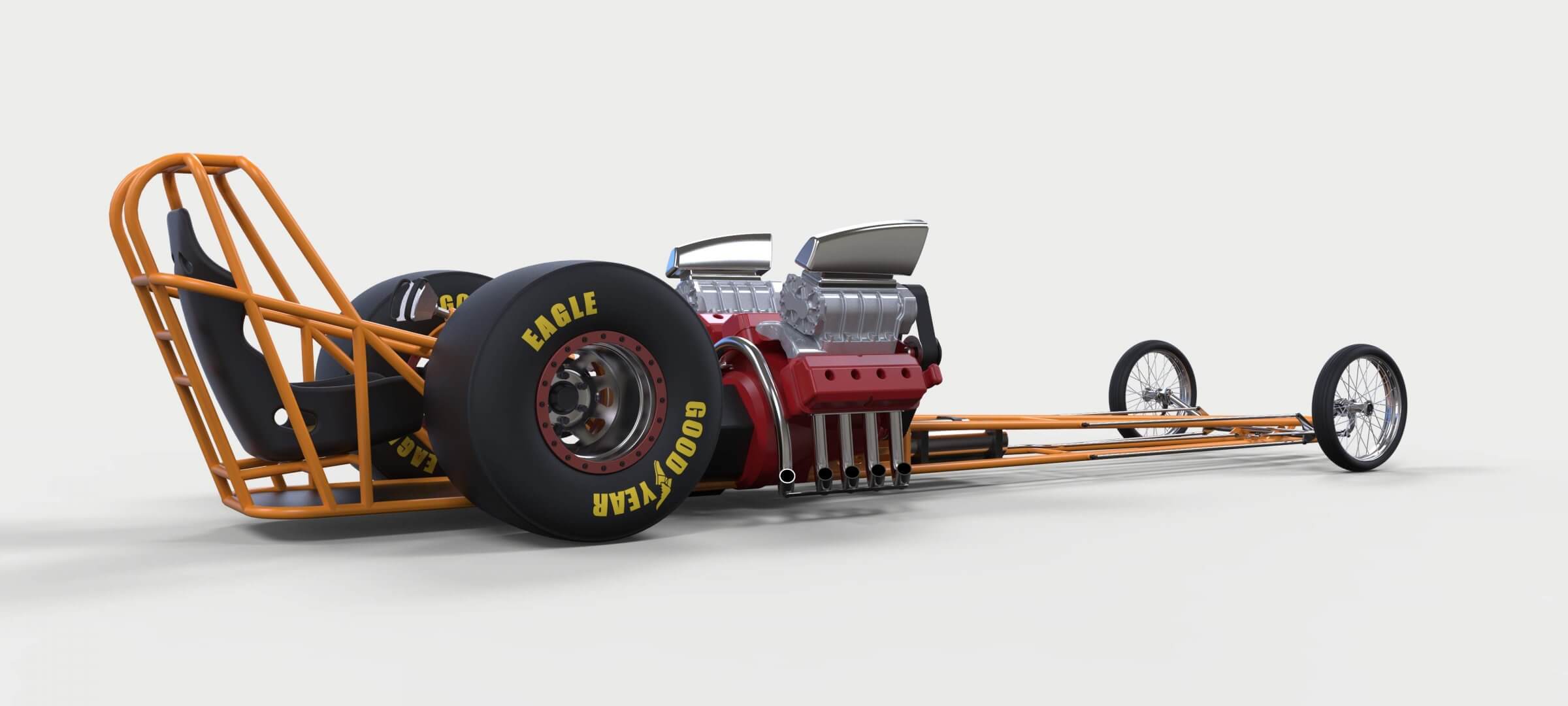 Twin Engine Dragster - 3D Model by TechItemsRock