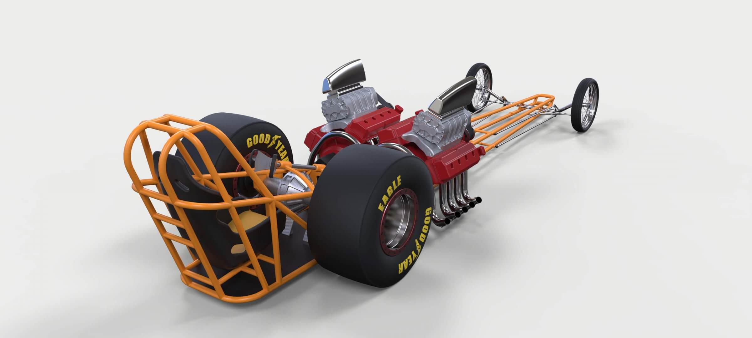 Twin Engine Dragster - 3D Model by TechItemsRock