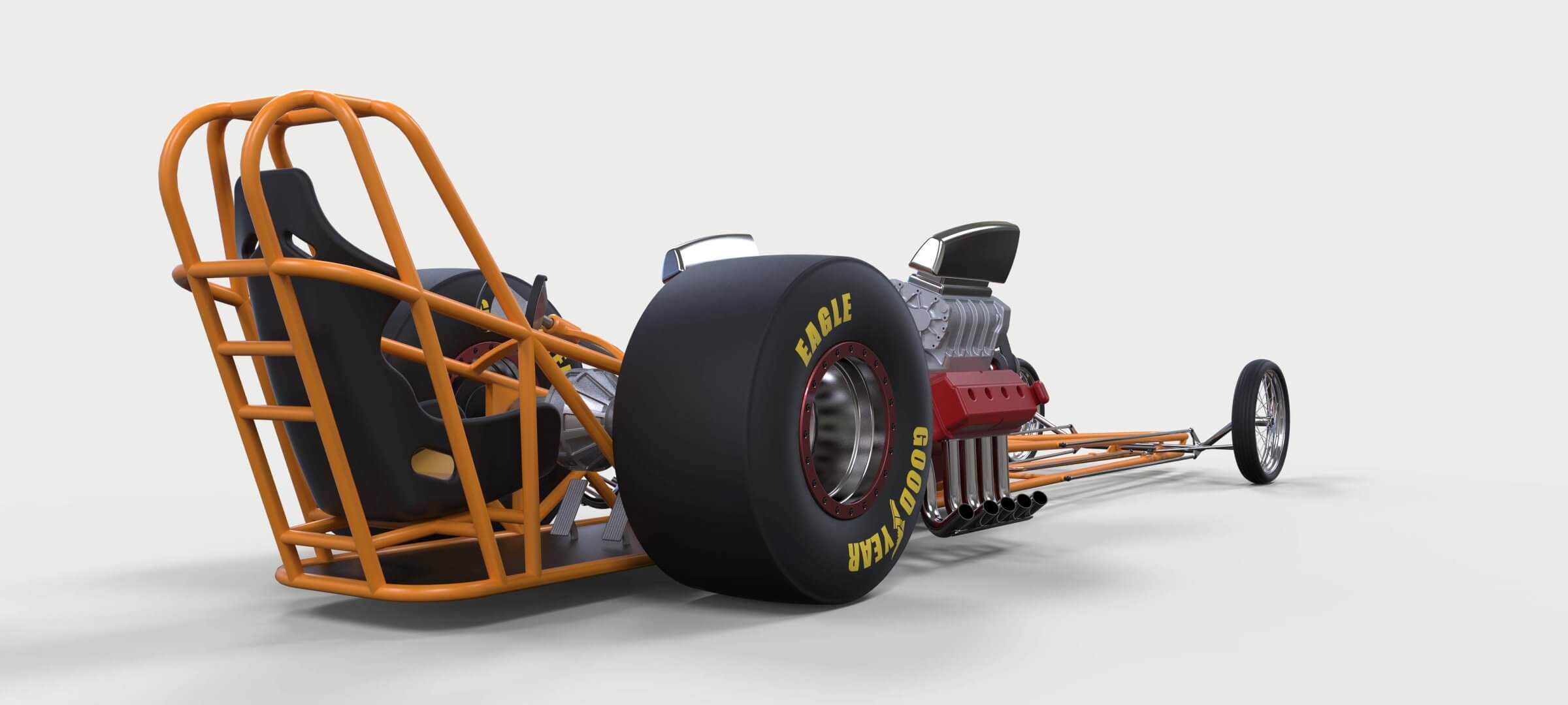 Twin Engine Dragster - 3D Model by TechItemsRock