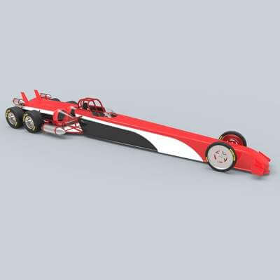 Twin Engine Jet Dragster - 3D Model by TechItemsRock