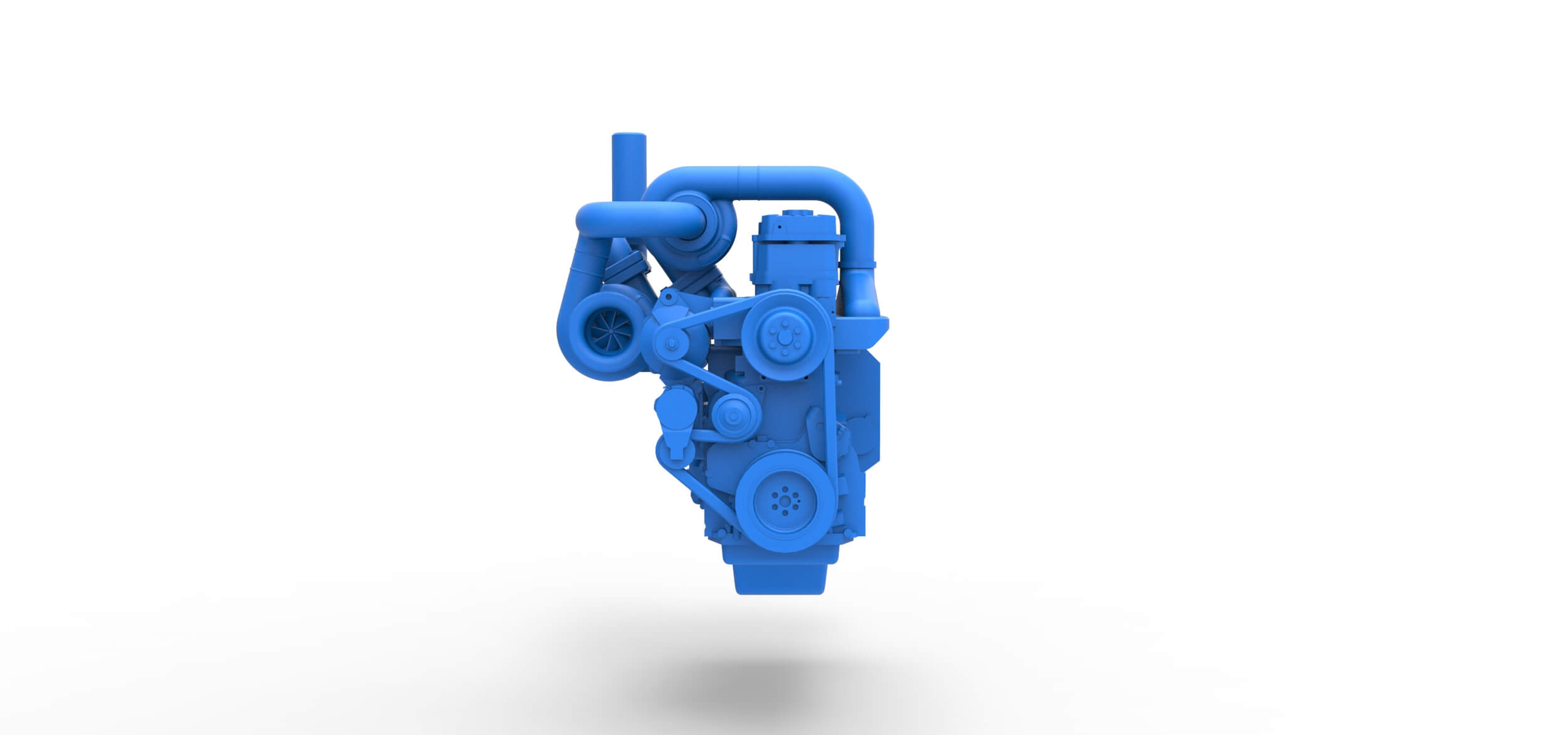 Twin Turbo Straight-Six Engine for Semi Truck Scale 1:25 3D Model by ...