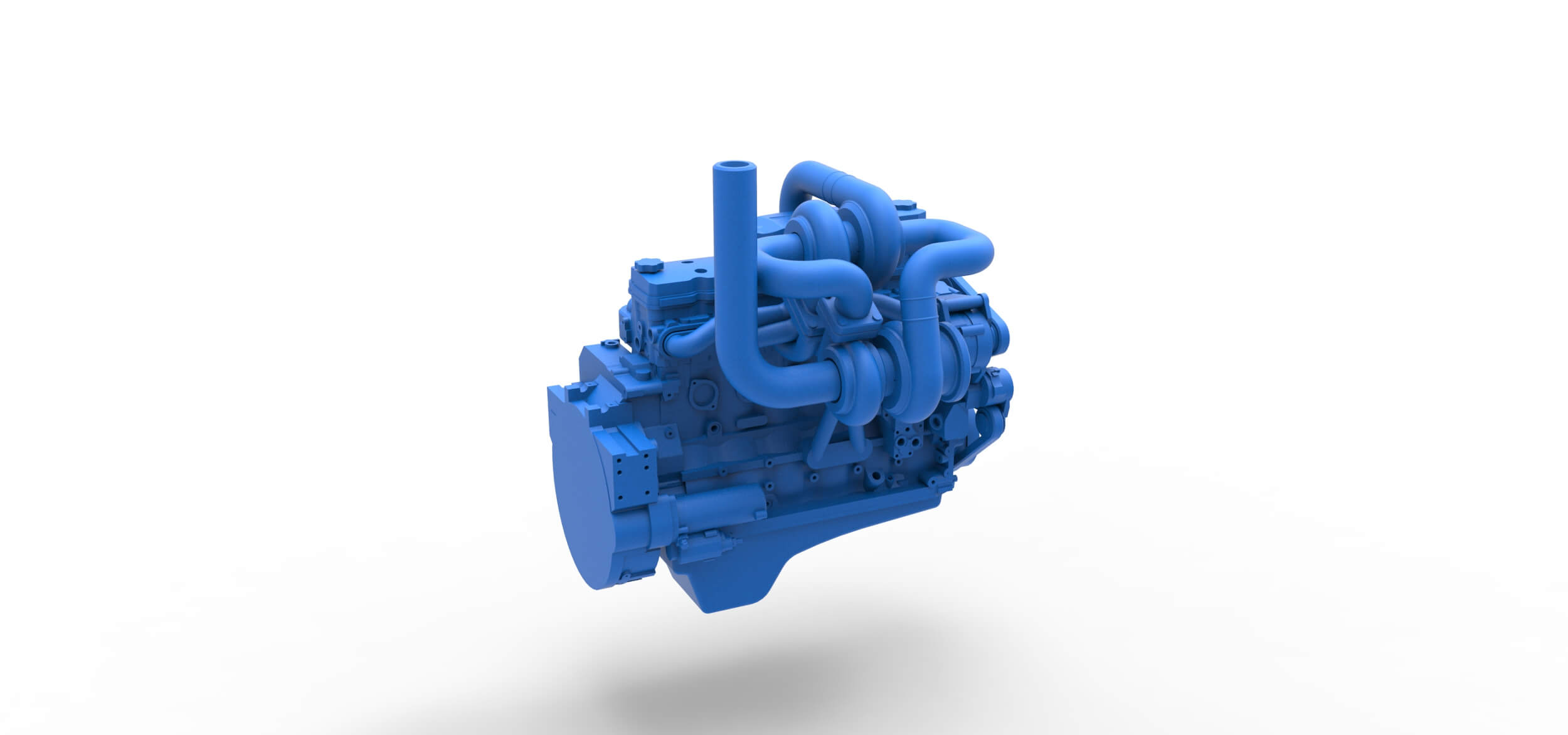 Twin Turbo Straight-Six Engine for Semi Truck Scale 1:25 3D Model by ...